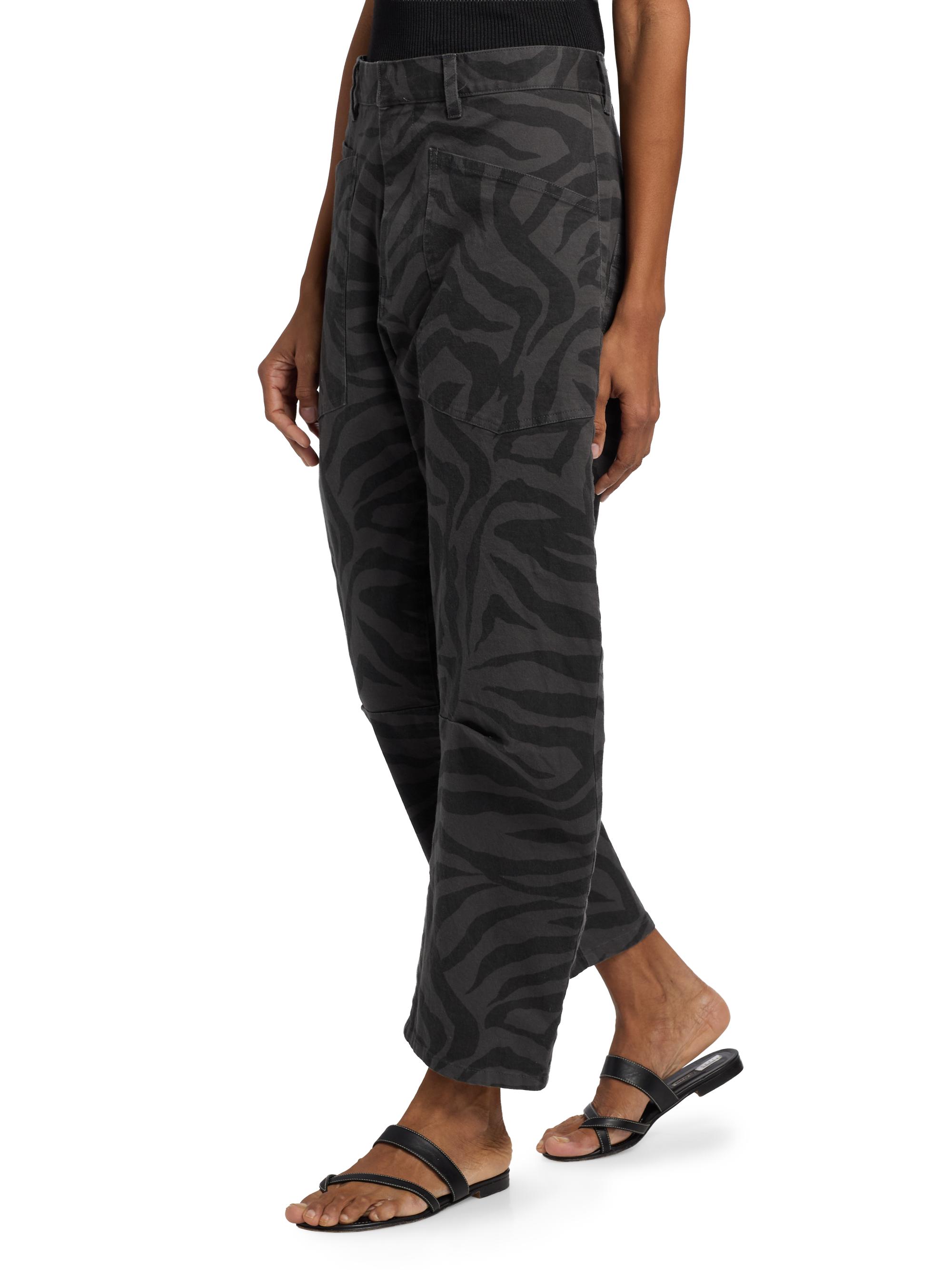 Nili Lotan Shon Animal-Print Stretch-Cotton Barrel Pants | Saks Fifth ...