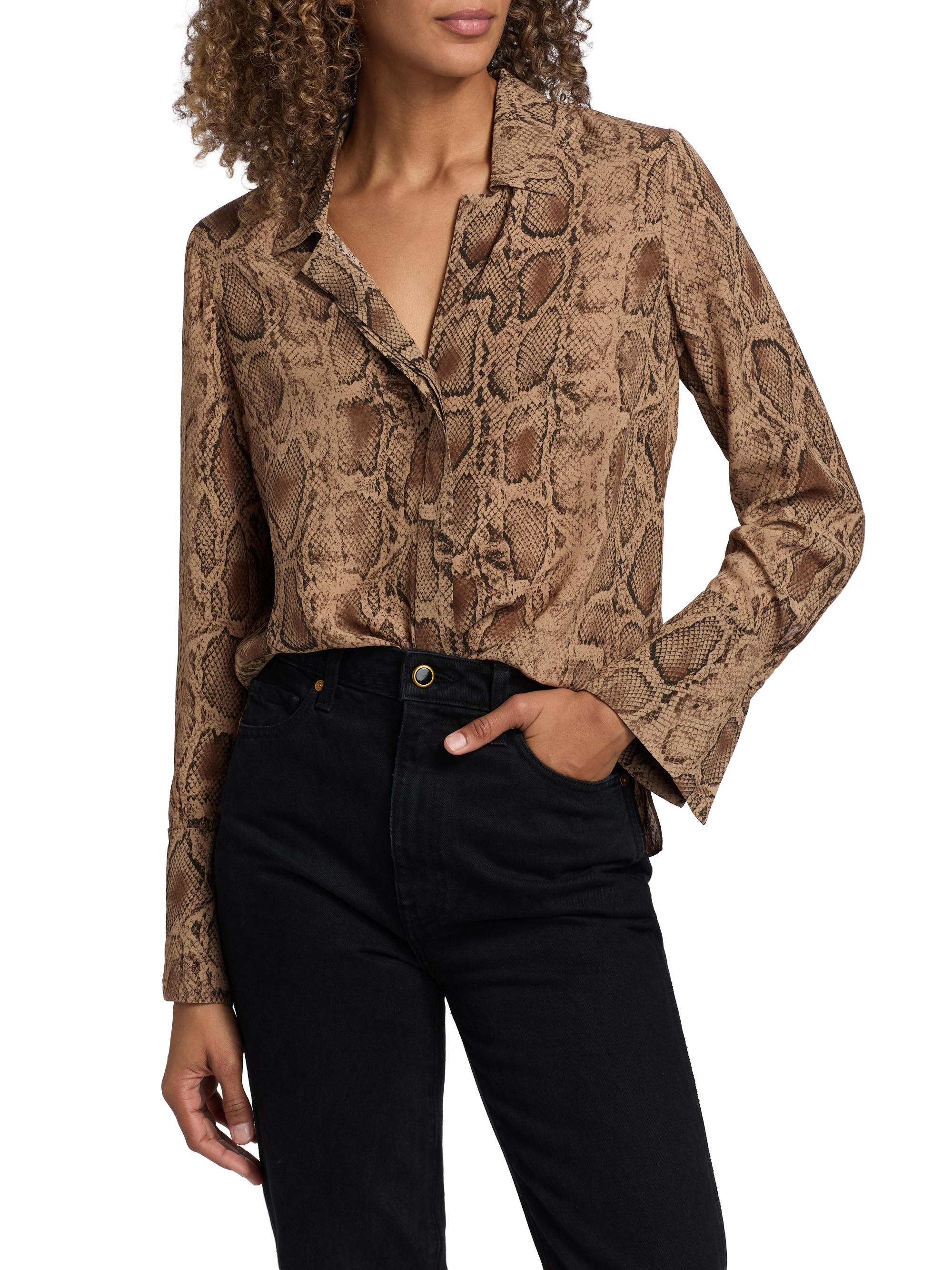 Kobi Halperin Piper Snake Button-Front Blouse | Saks Fifth Avenue