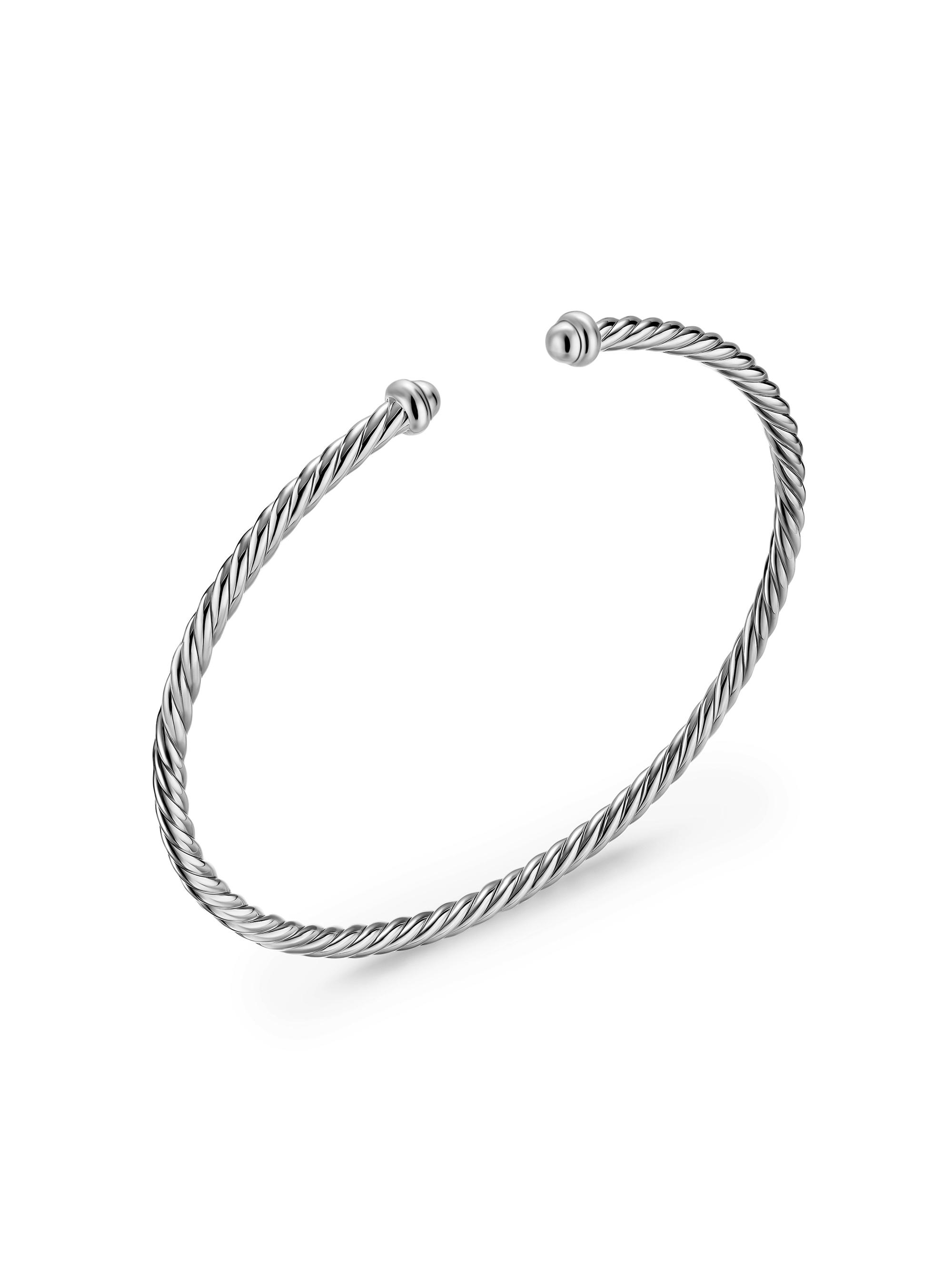 David Yurman Micro Cable Flex Bracelet in Sterling Silver, 2.6MM | Saks ...