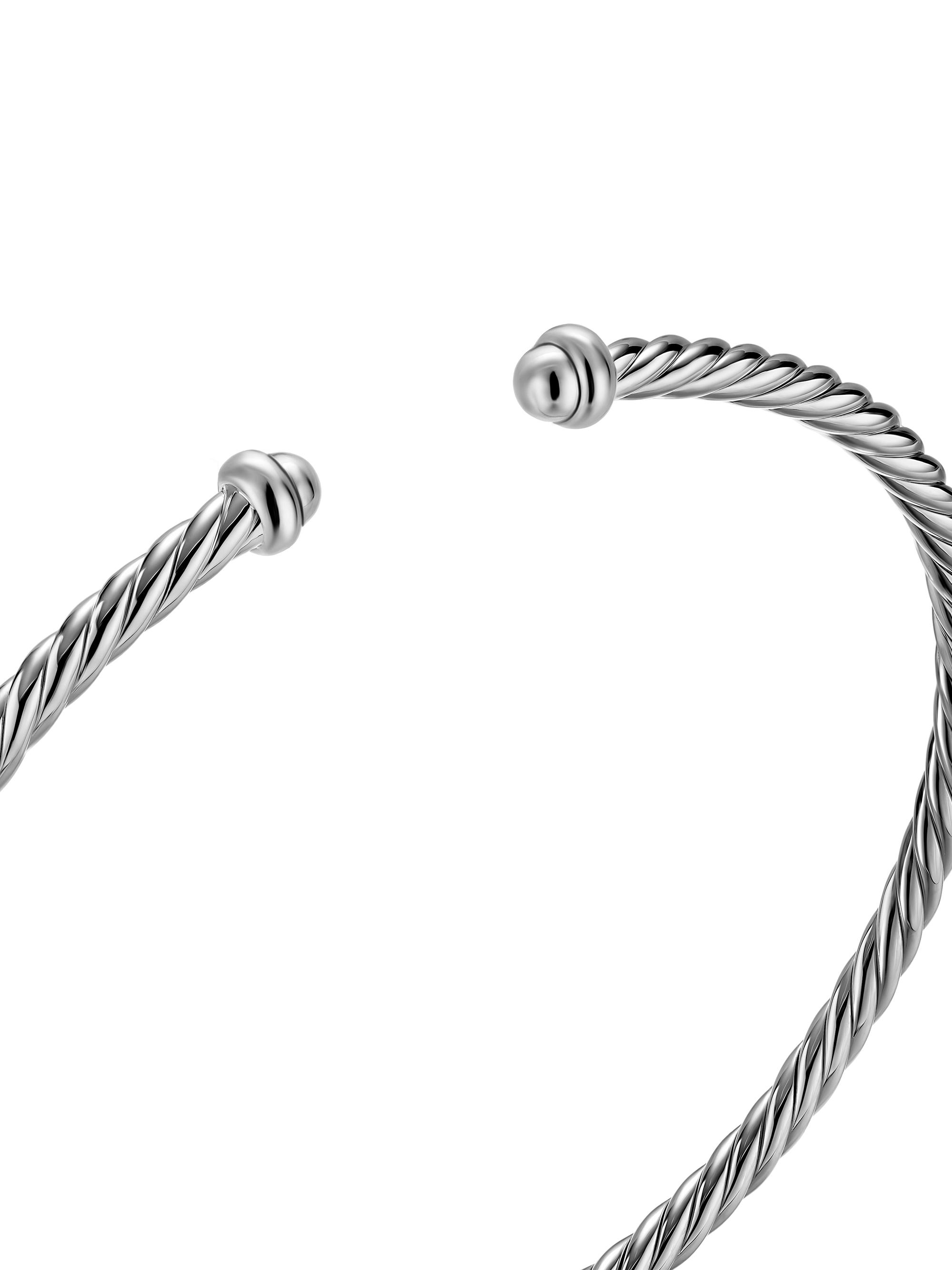 David Yurman Micro Cable Flex Bracelet in Sterling Silver, 2.6MM | Saks ...