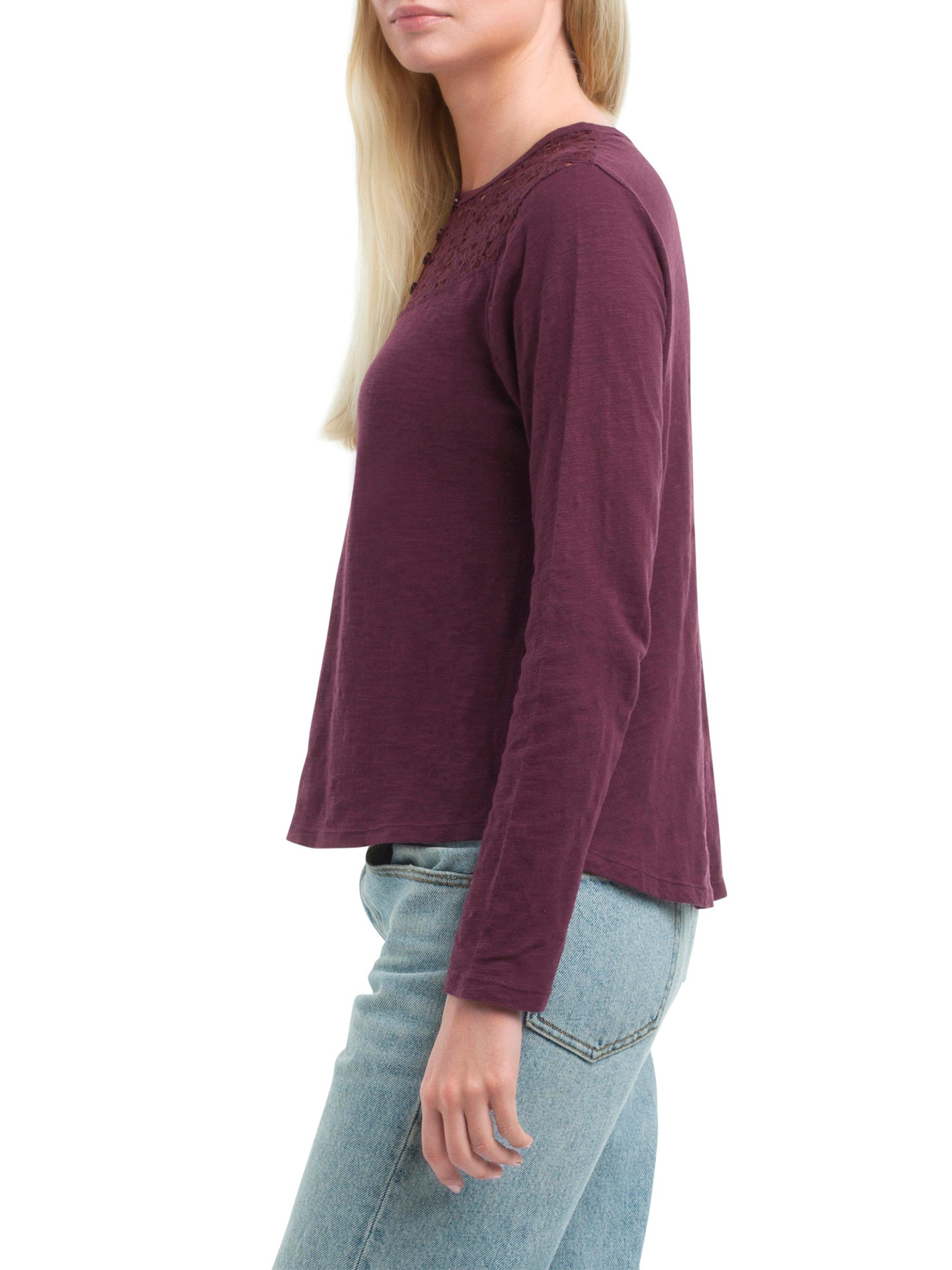 Wilt Lace Yoke Henley Tee | Saks Fifth Avenue