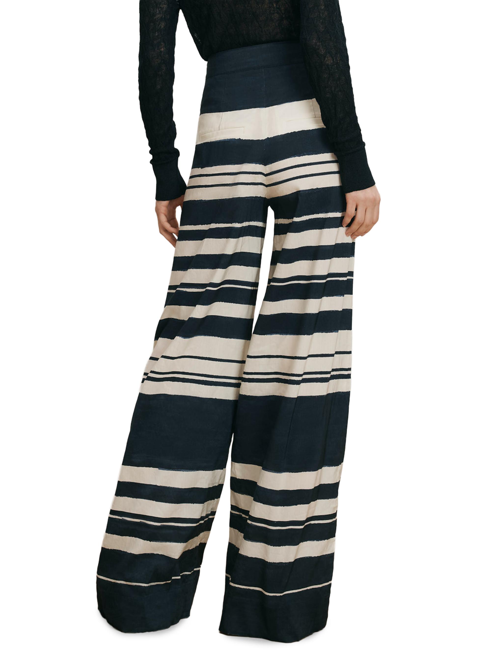 Veronica Beard Heron Striped Linen-Blend Wide-Leg Pants | Saks Fifth Avenue