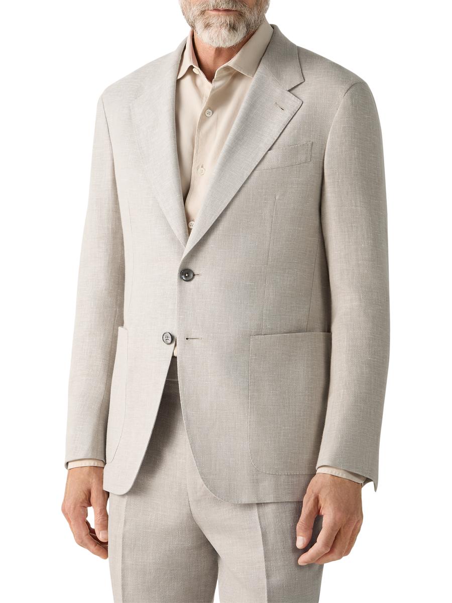 ZEGNA Crossover Wool Linen and Silk Jacket | Saks Fifth Avenue