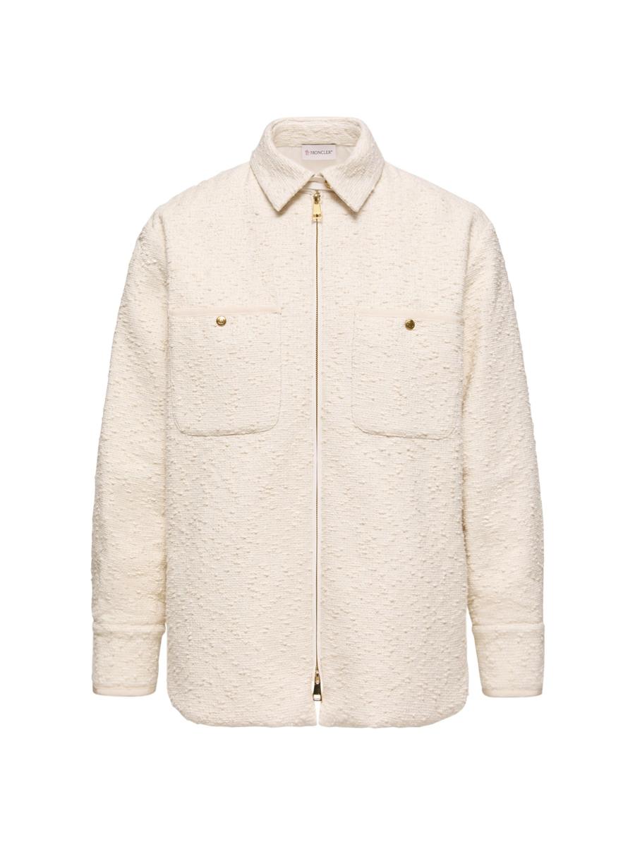 Moncler Puffer Shacket in Cotton Blend Bouclé | Saks Fifth Avenue