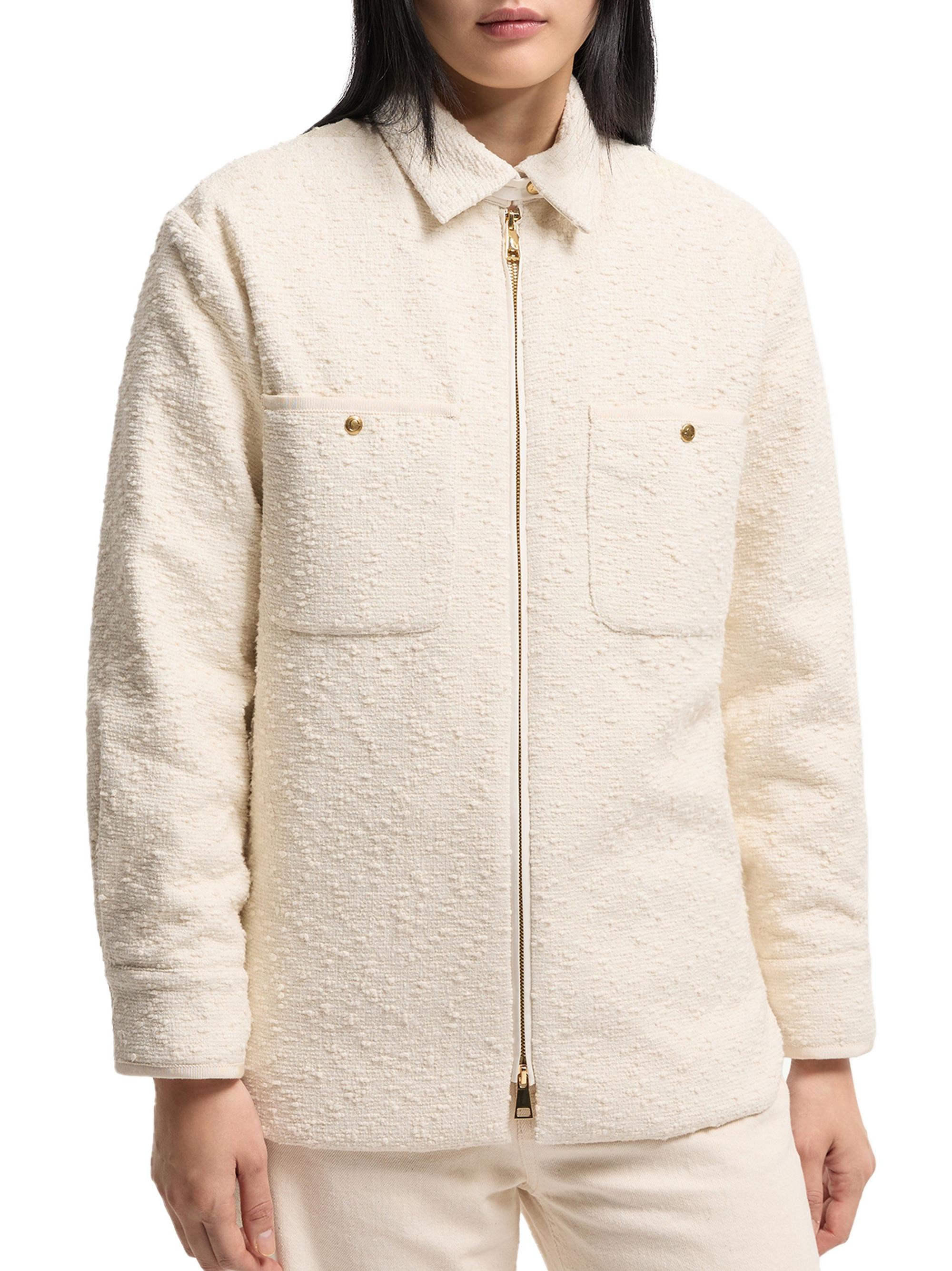 Moncler Puffer Shacket in Cotton Blend Bouclé | Saks Fifth Avenue