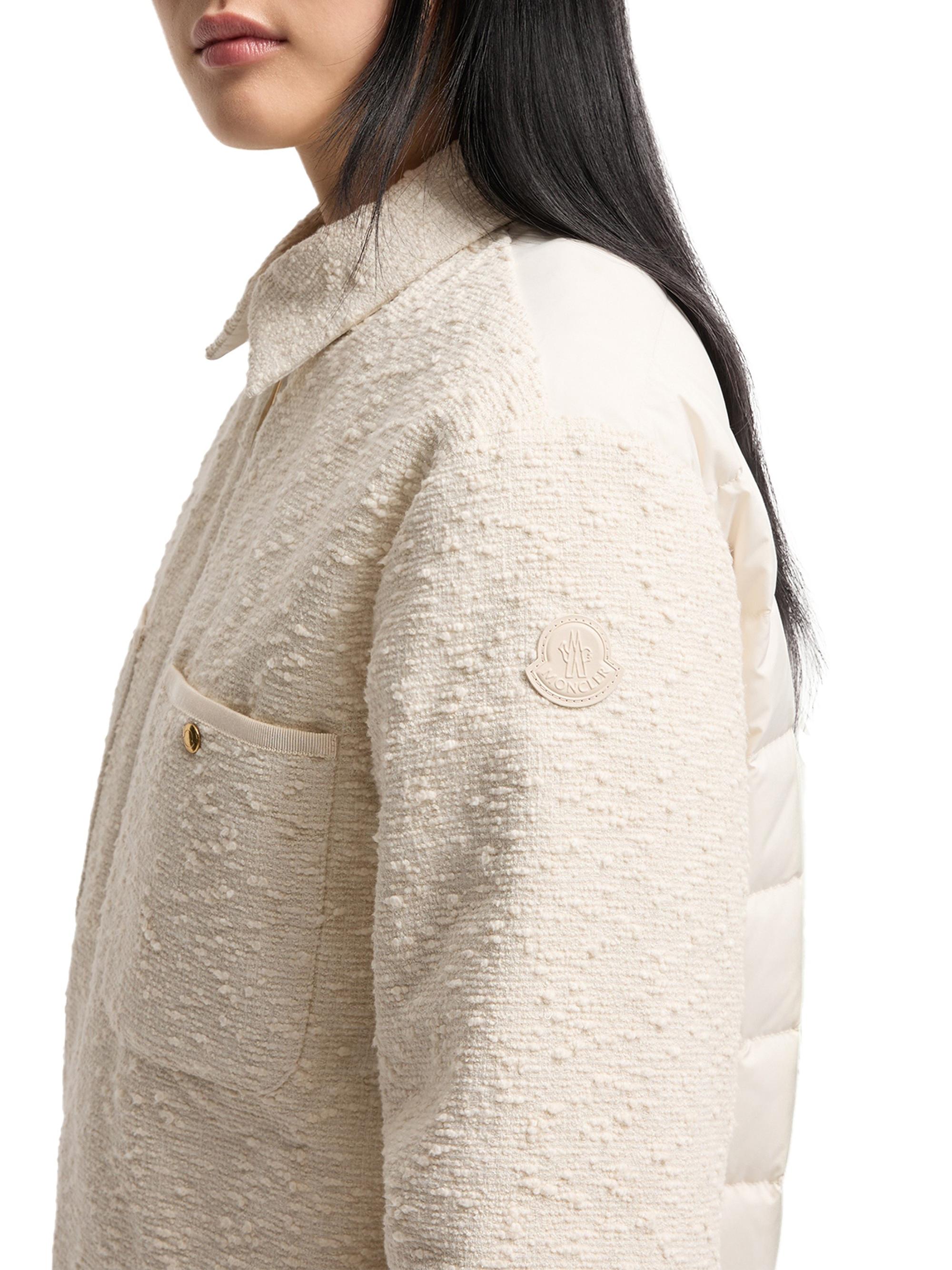 Moncler Puffer Shacket in Cotton Blend Bouclé | Saks Fifth Avenue