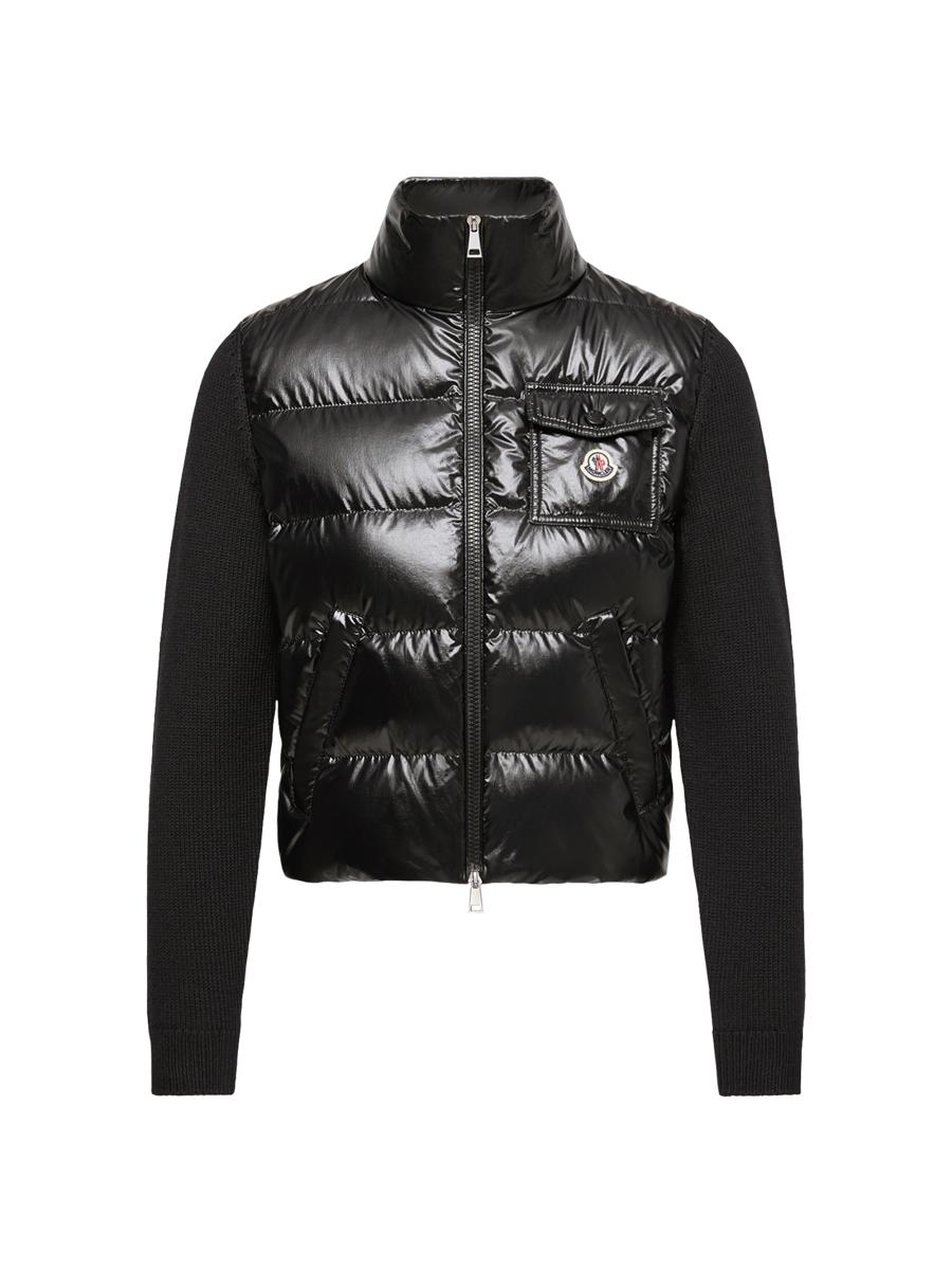 Moncler Down-Filled Zip-Up Cardigan in Wool | Saks Fifth Avenue