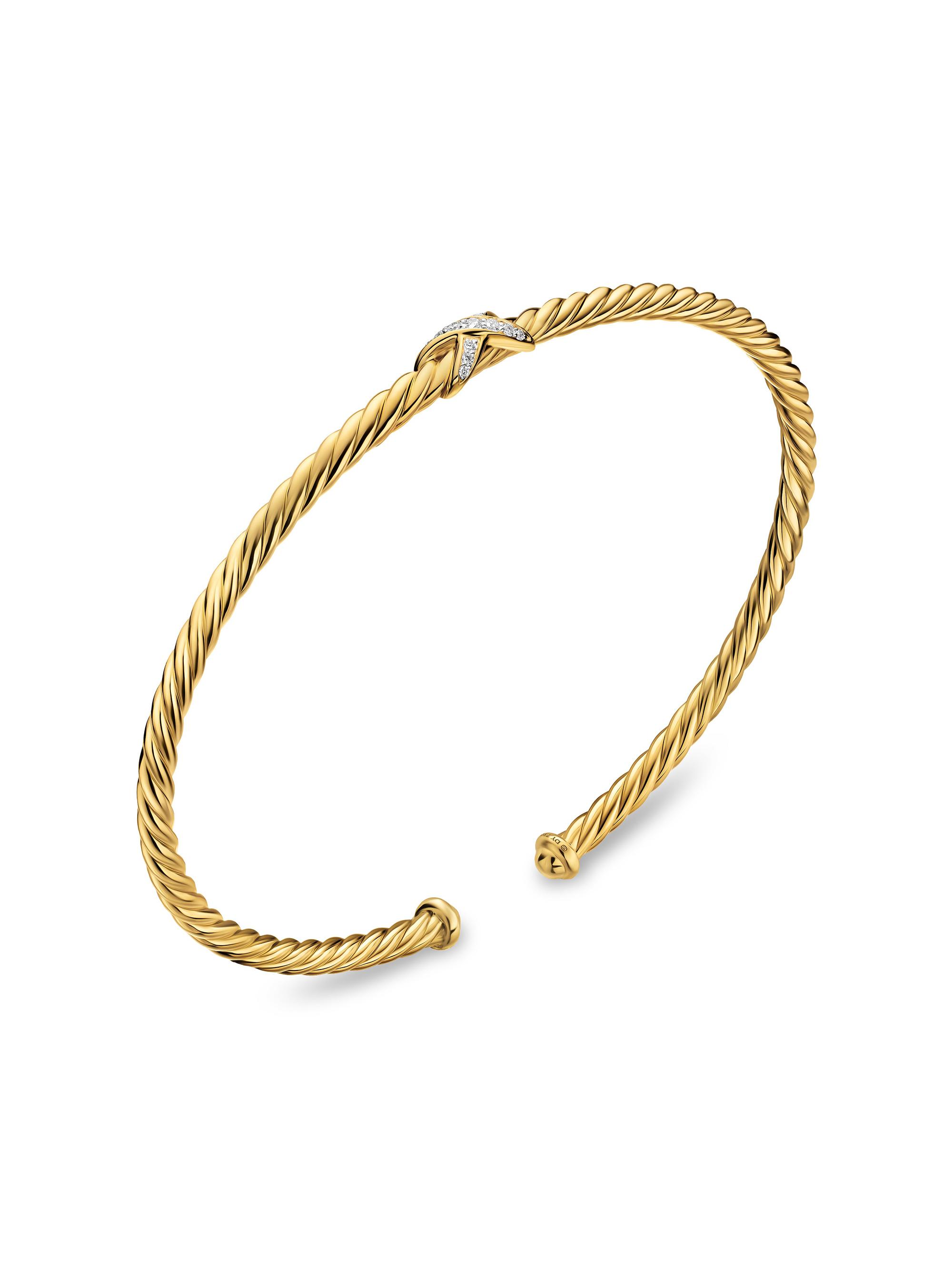 David Yurman Micro Cablespira Flex x Bracelet in 18K Yellow Gold | Saks ...