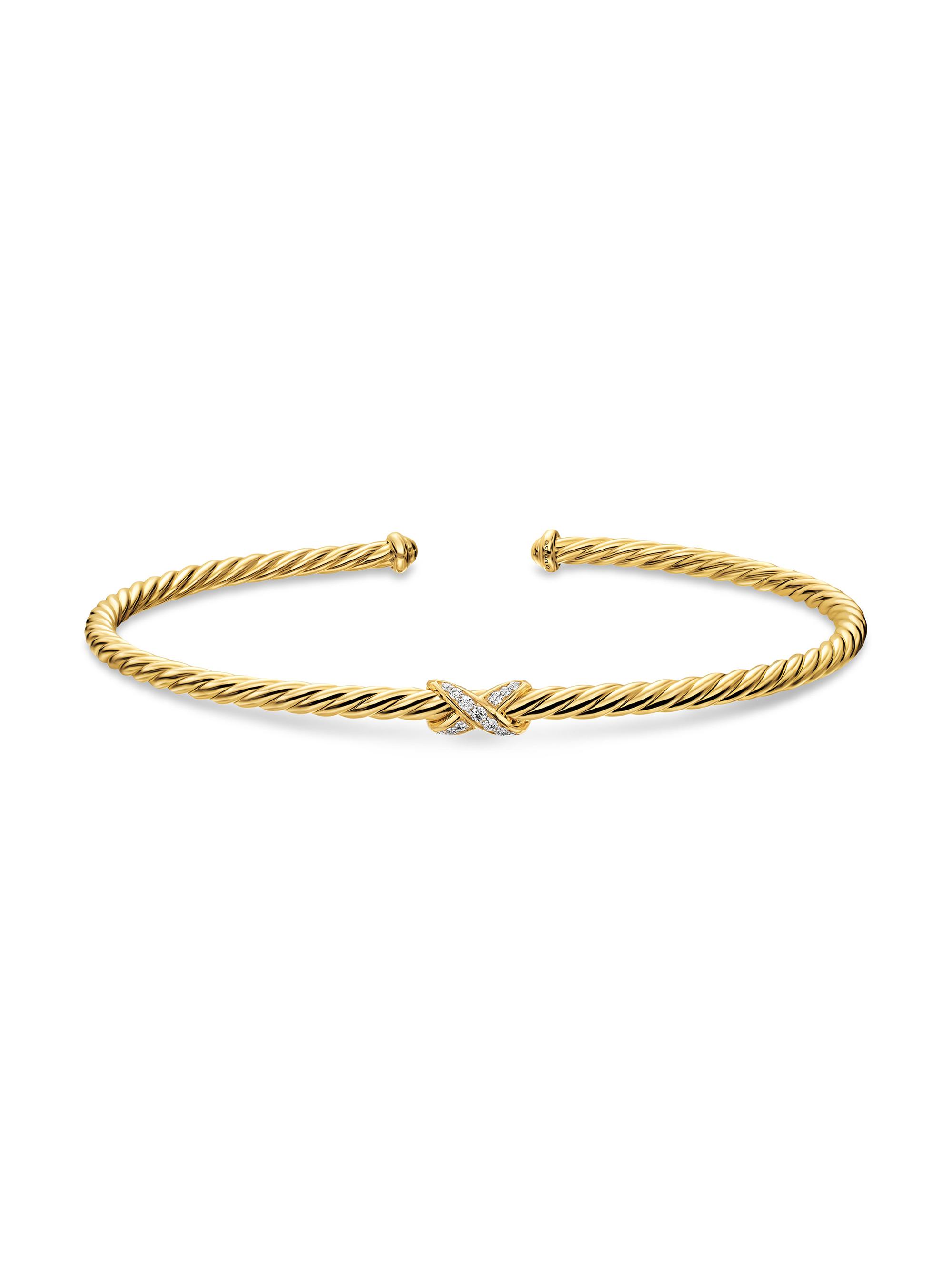 David Yurman Micro Cablespira Flex x Bracelet in 18K Yellow Gold | Saks ...