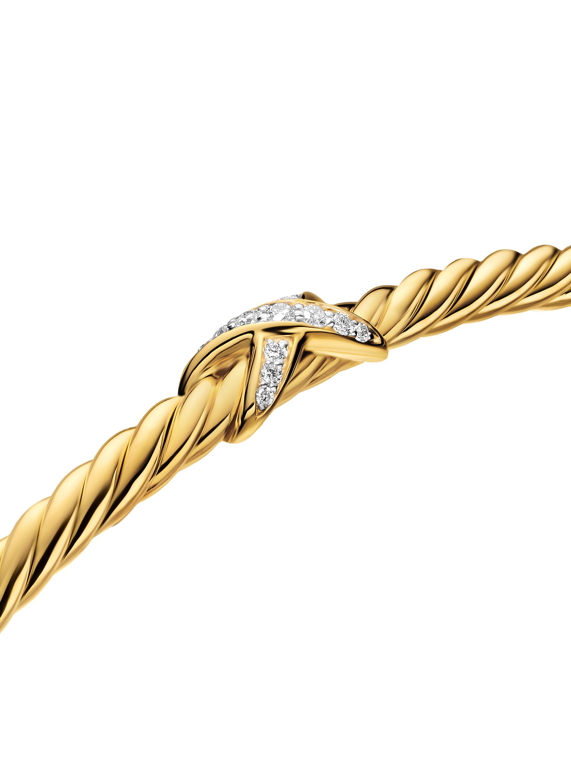 David Yurman Micro Cablespira Flex x Bracelet in 18K Yellow Gold | Saks ...