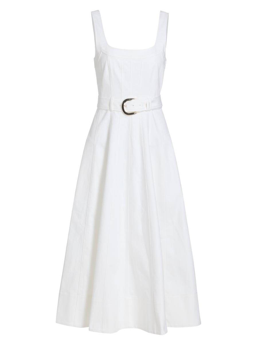 Cinq à Sept Cambree Belted Denim Midi-Dress | Saks Fifth Avenue