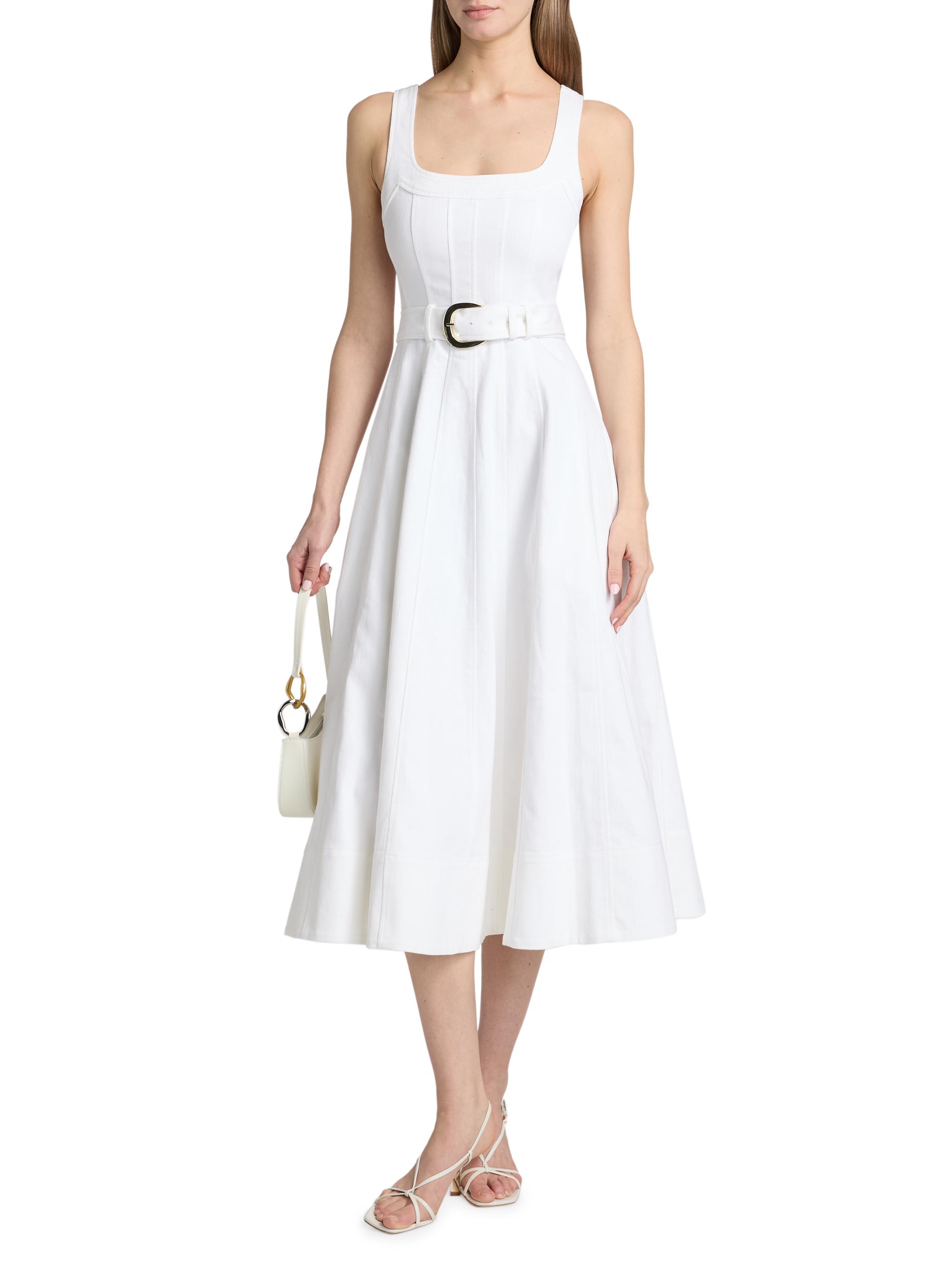 Cinq à Sept Cambree Belted Denim Midi-Dress | Saks Fifth Avenue