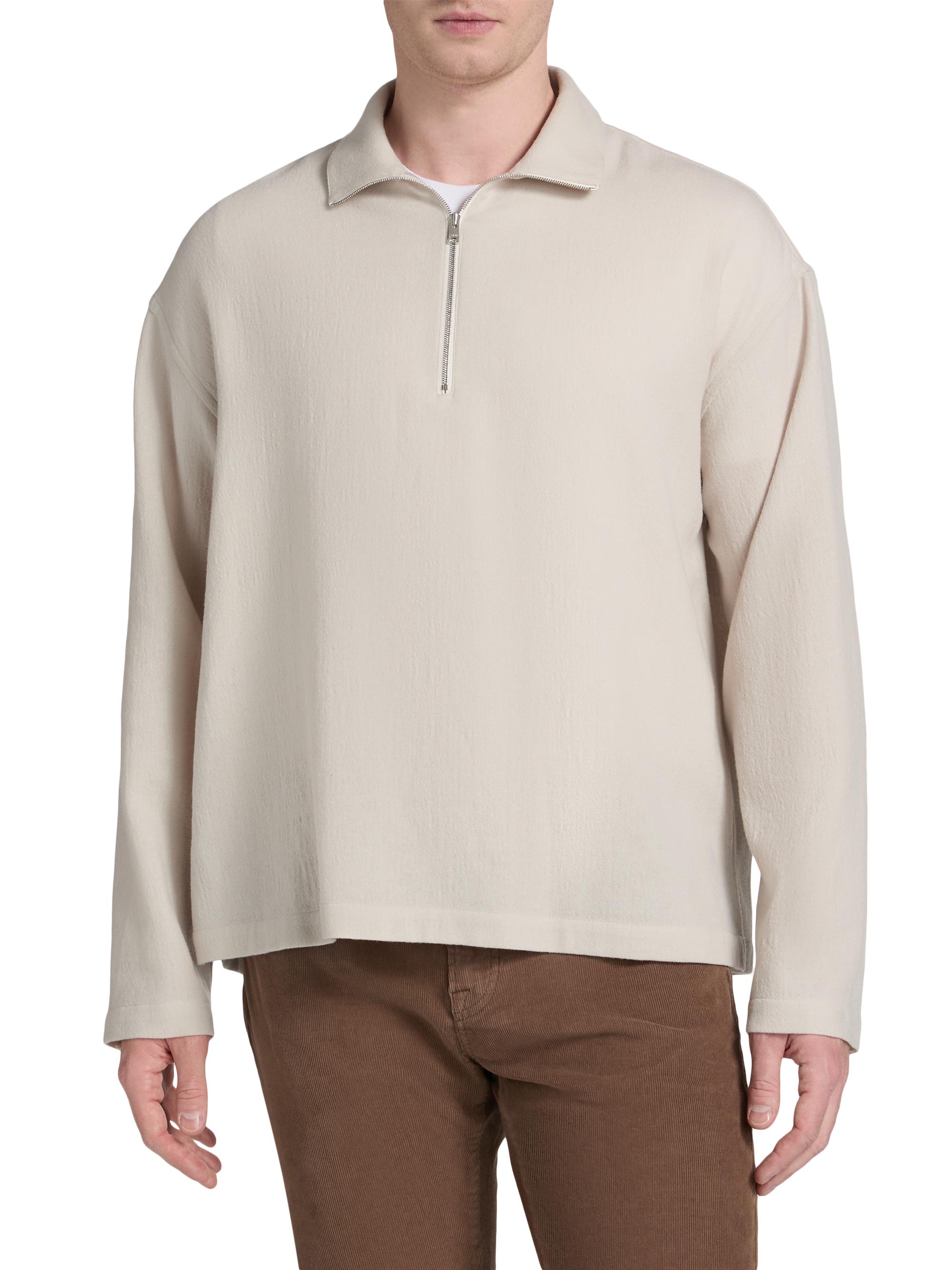 Frame Wool Half-Zip Overshirt Jacket | Saks Fifth Avenue
