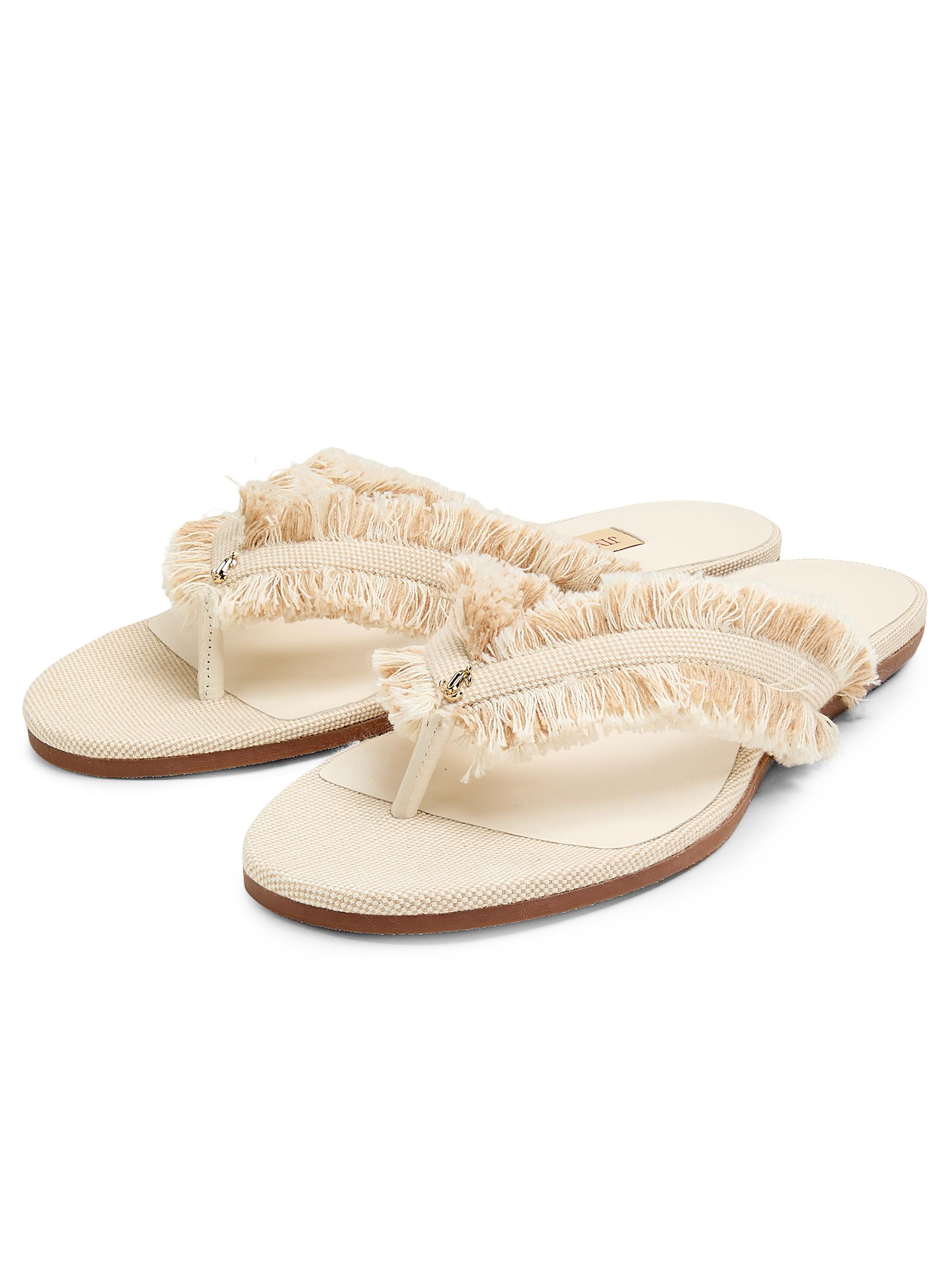 Jimmy Choo Riviera Bay Frayed Flecked Canvas Sandals | Saks Fifth Avenue