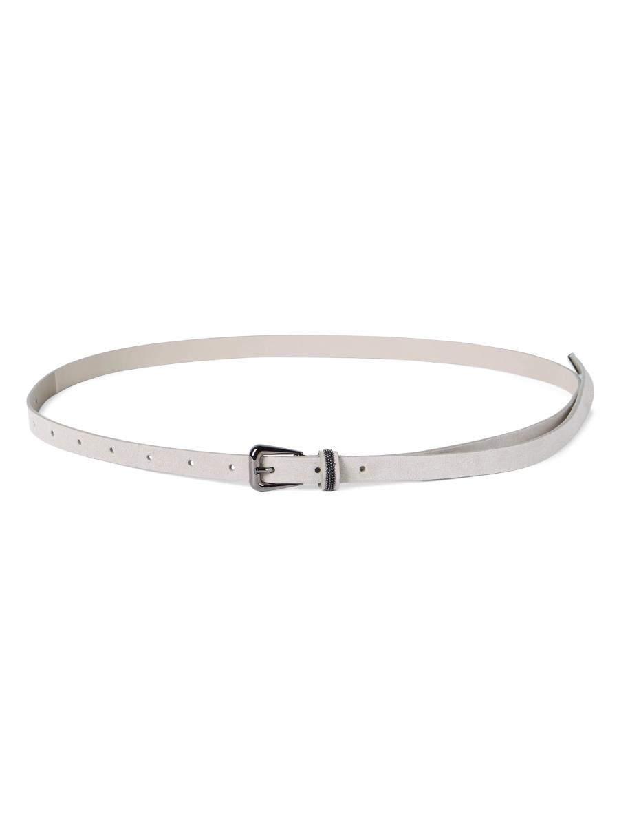 Brunello Cucinelli Suede Belt with Shiny Loop | Saks Fifth Avenue