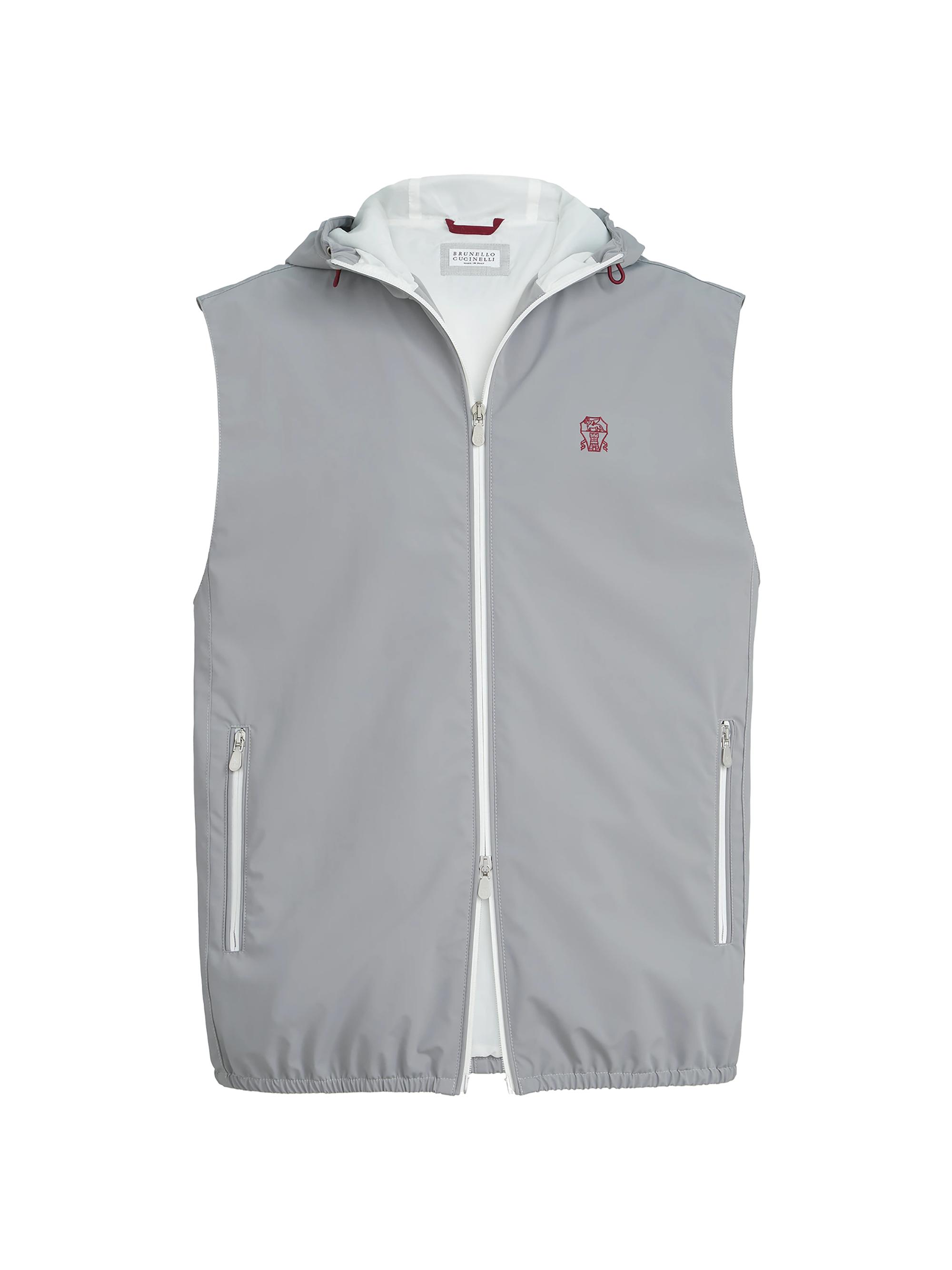 Brunello Cucinelli Bonded Nylon Hooded Vest with Logo | Saks Fifth Avenue