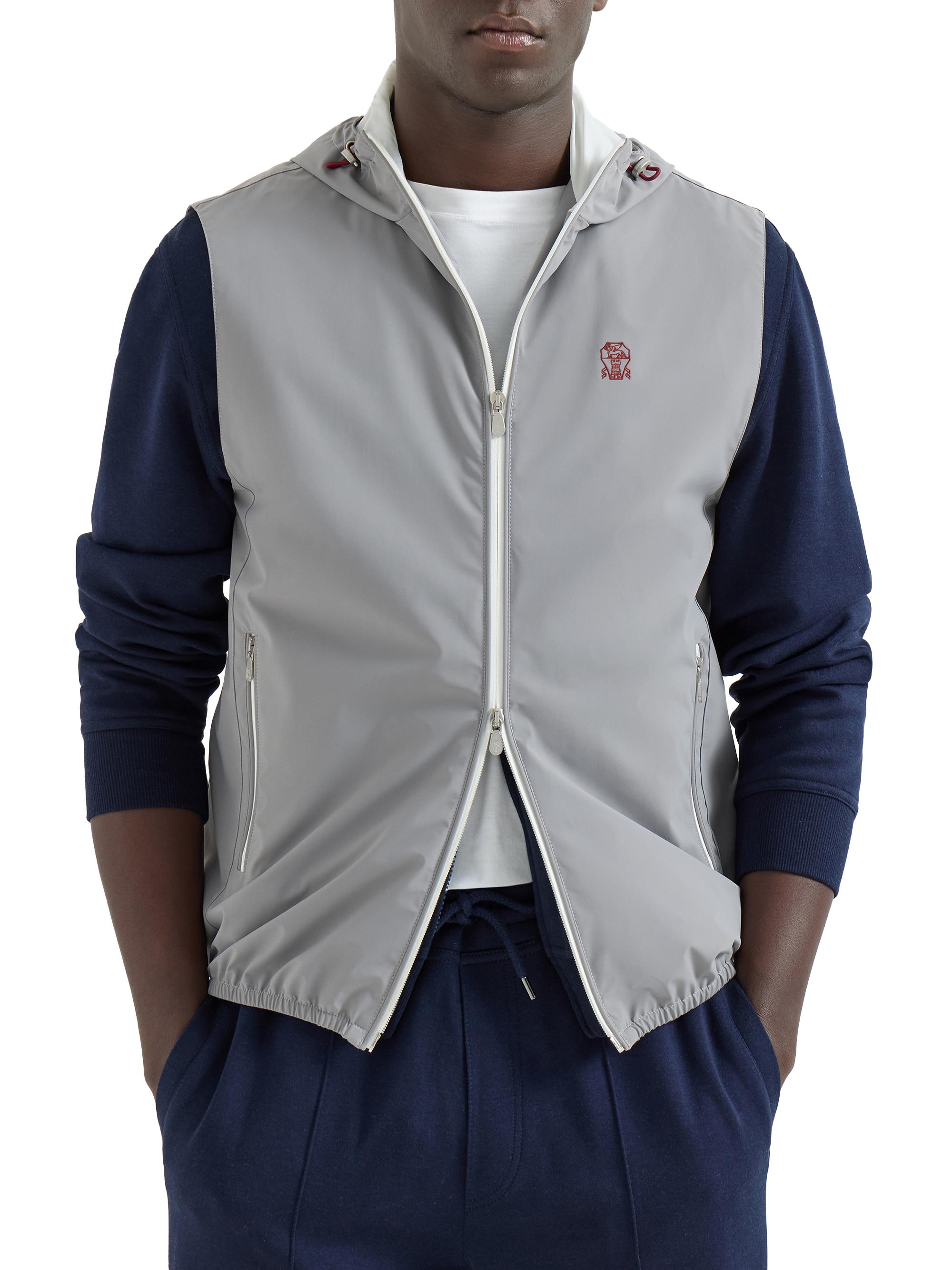 Brunello Cucinelli Bonded Nylon Hooded Vest with Logo | Saks Fifth Avenue