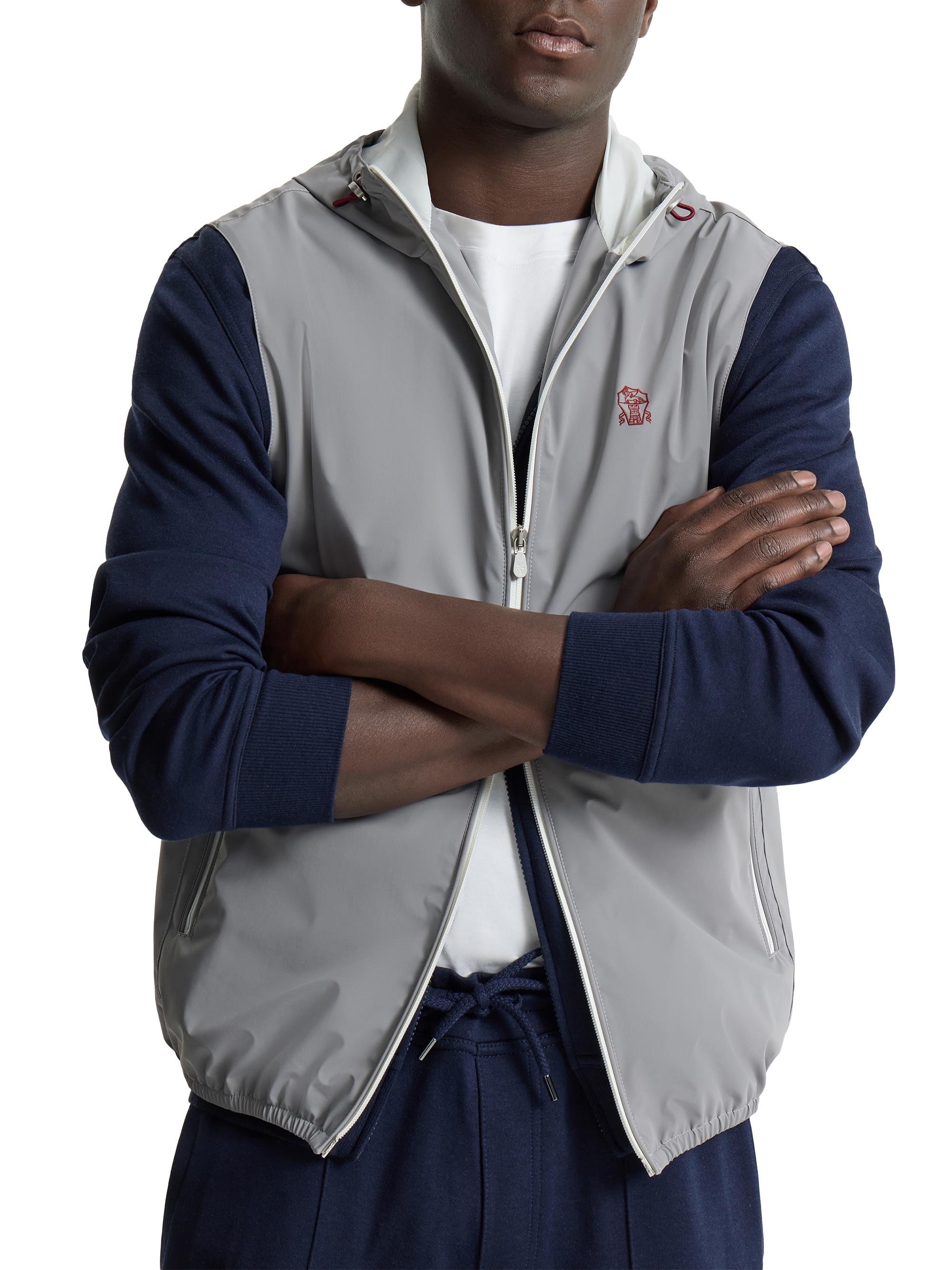 Brunello Cucinelli Bonded Nylon Hooded Vest with Logo | Saks Fifth Avenue