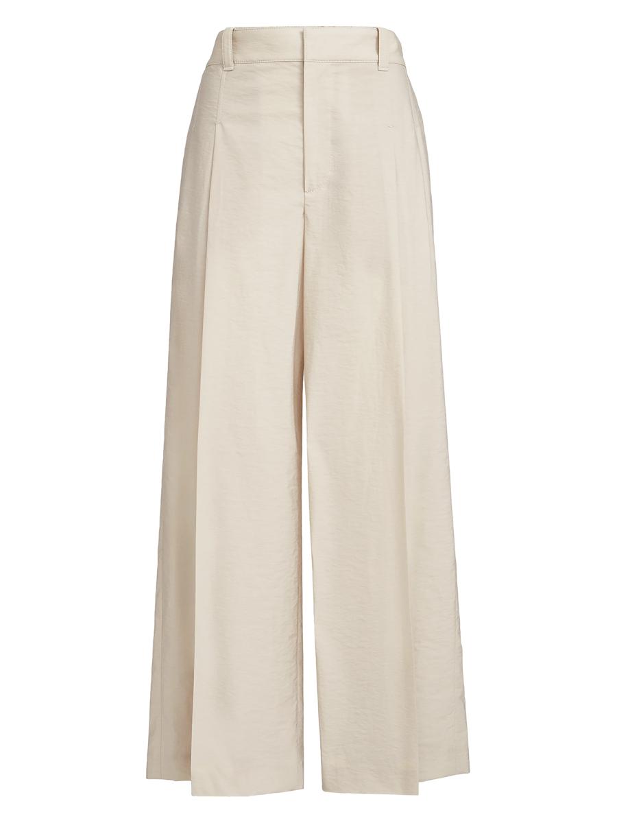 Brunello Cucinelli Techno Cotton Poplin A-Line Trousers with Monili ...