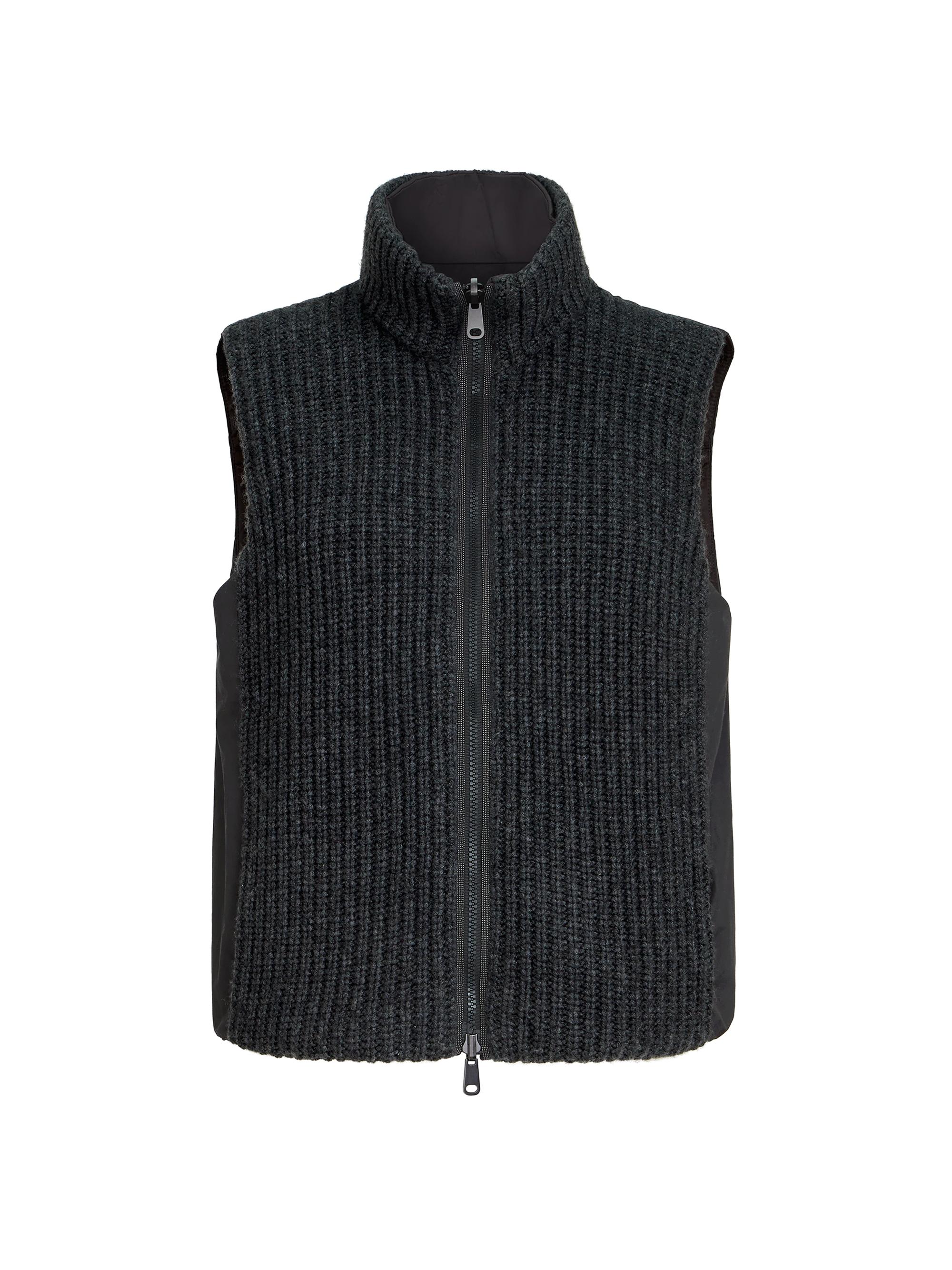 Brunello Cucinelli Cashmere Feather Yarn Reversible Knit Down Vest with ...
