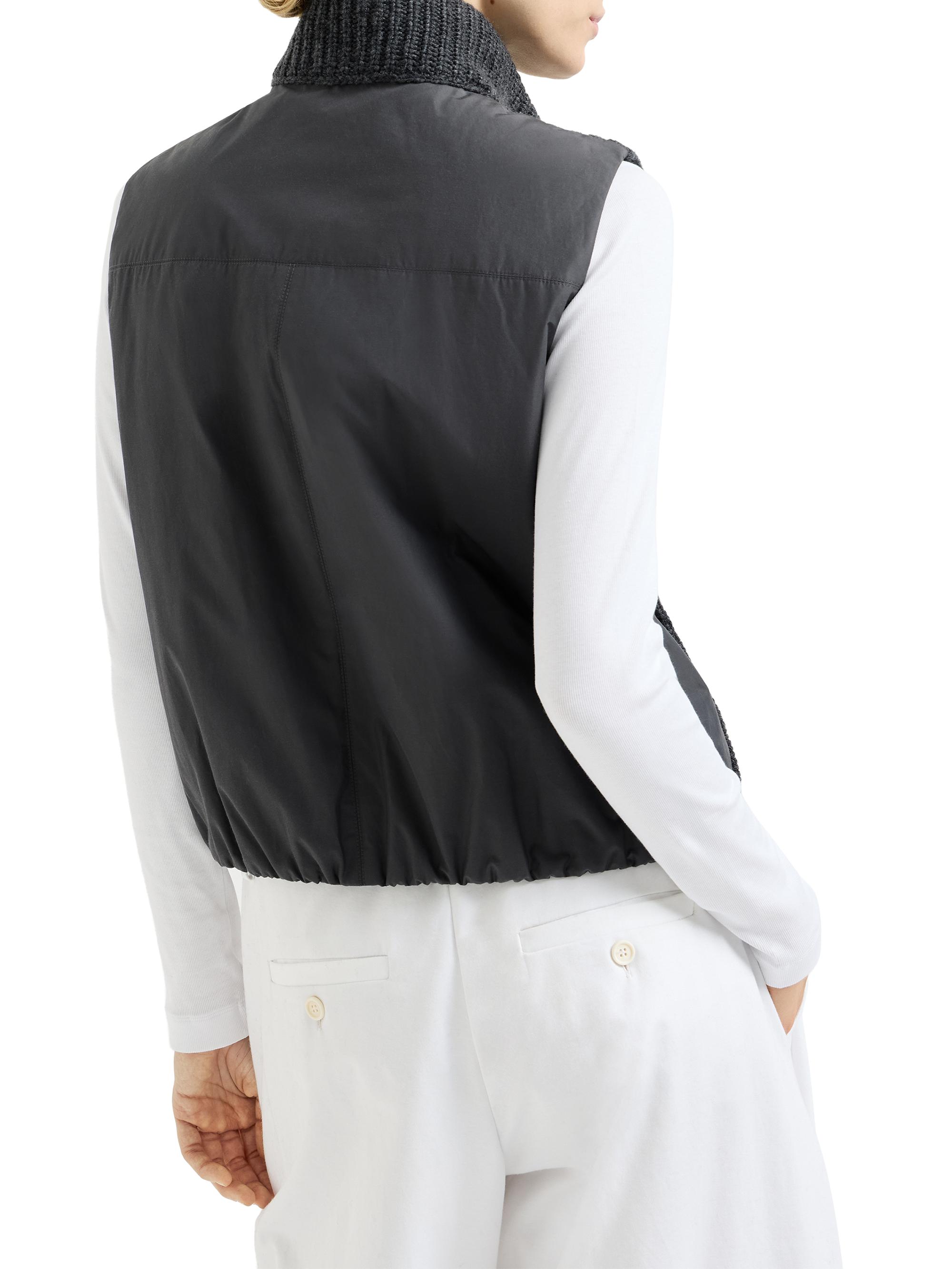 Brunello Cucinelli Cashmere Feather Yarn Reversible Knit Down Vest with ...