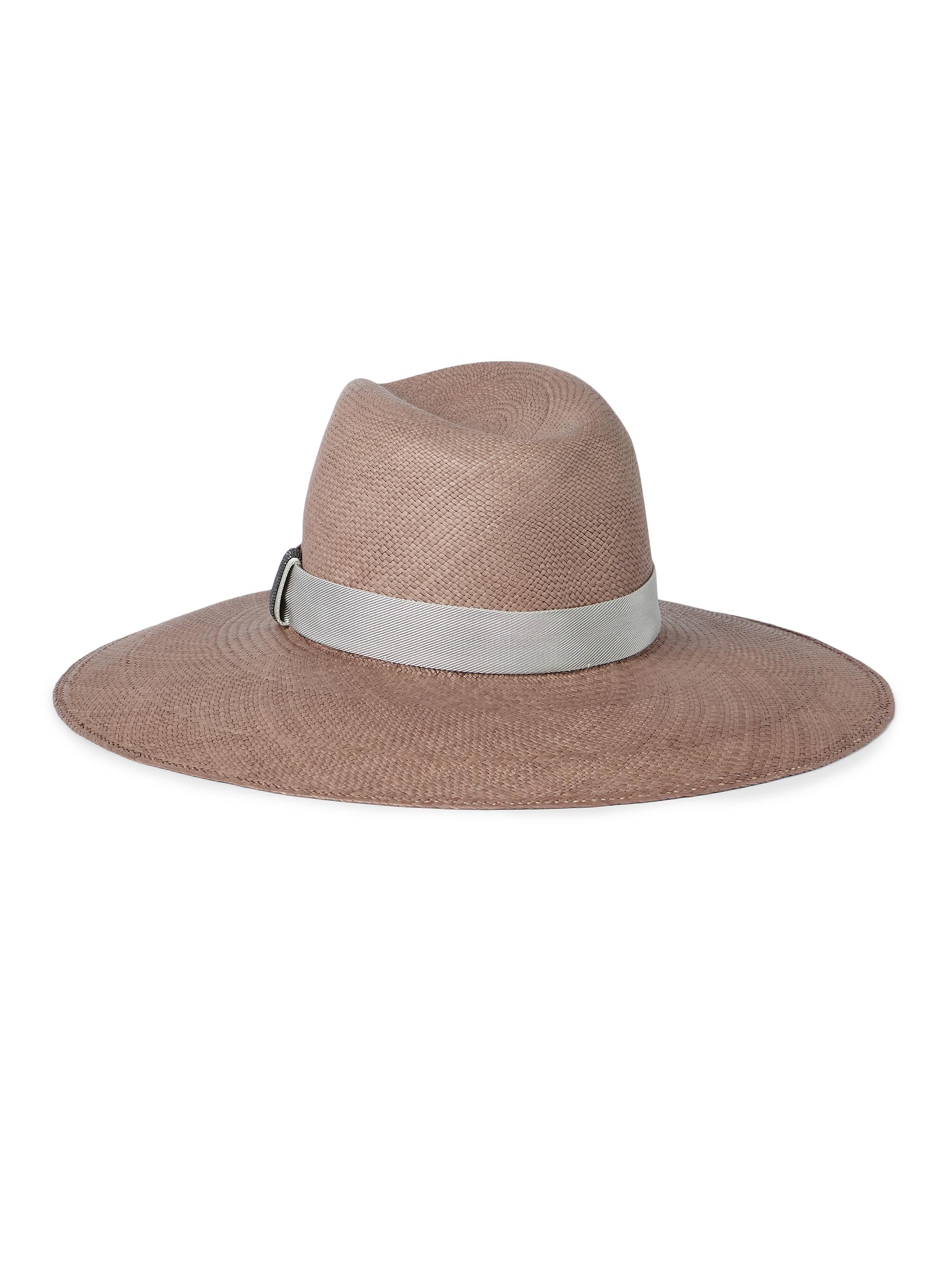 Brunello Cucinelli Straw Fedora with Precious Leather Band | Saks Fifth ...