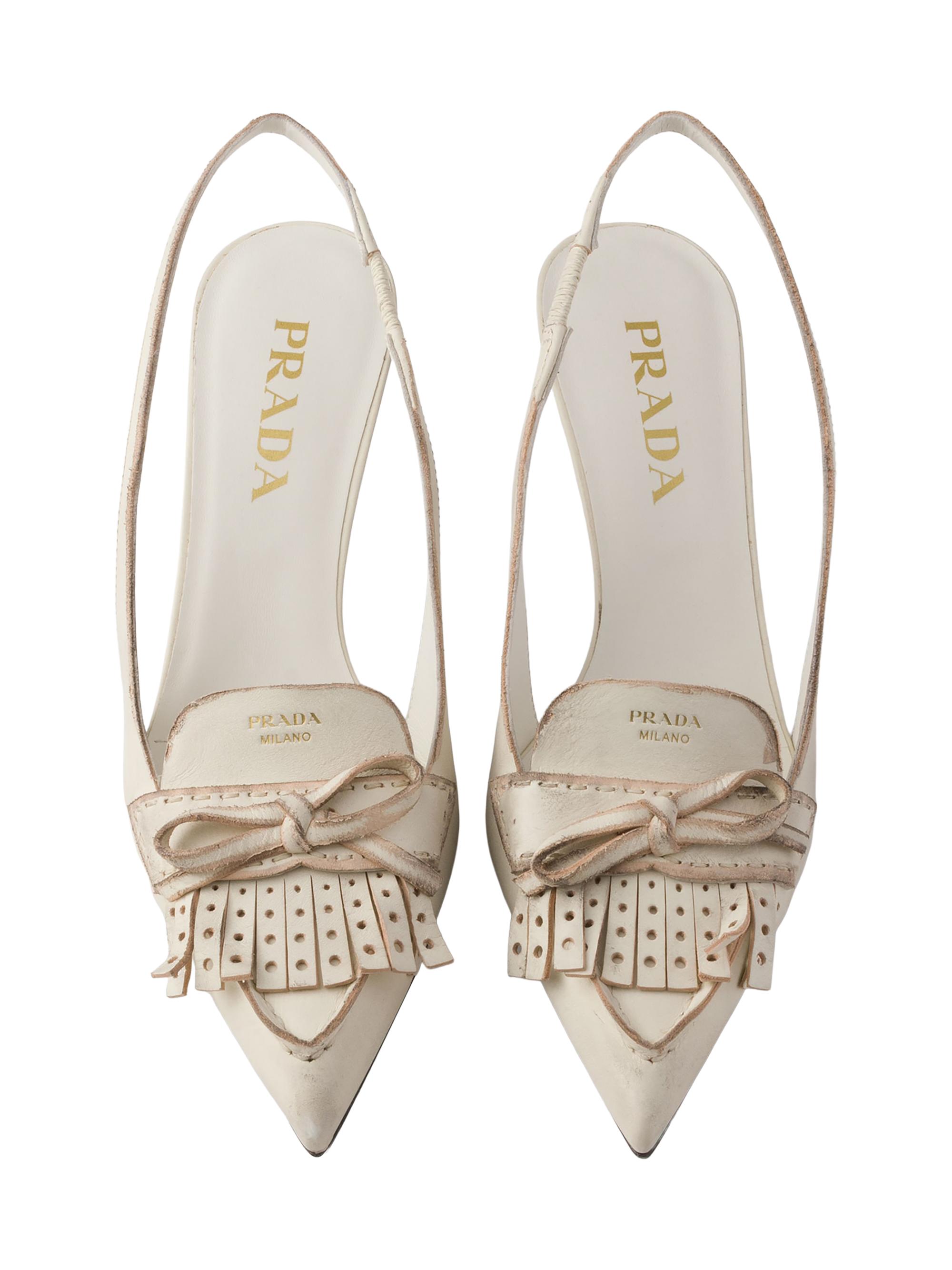 Prada Leather Slingback Pumps | Saks Fifth Avenue