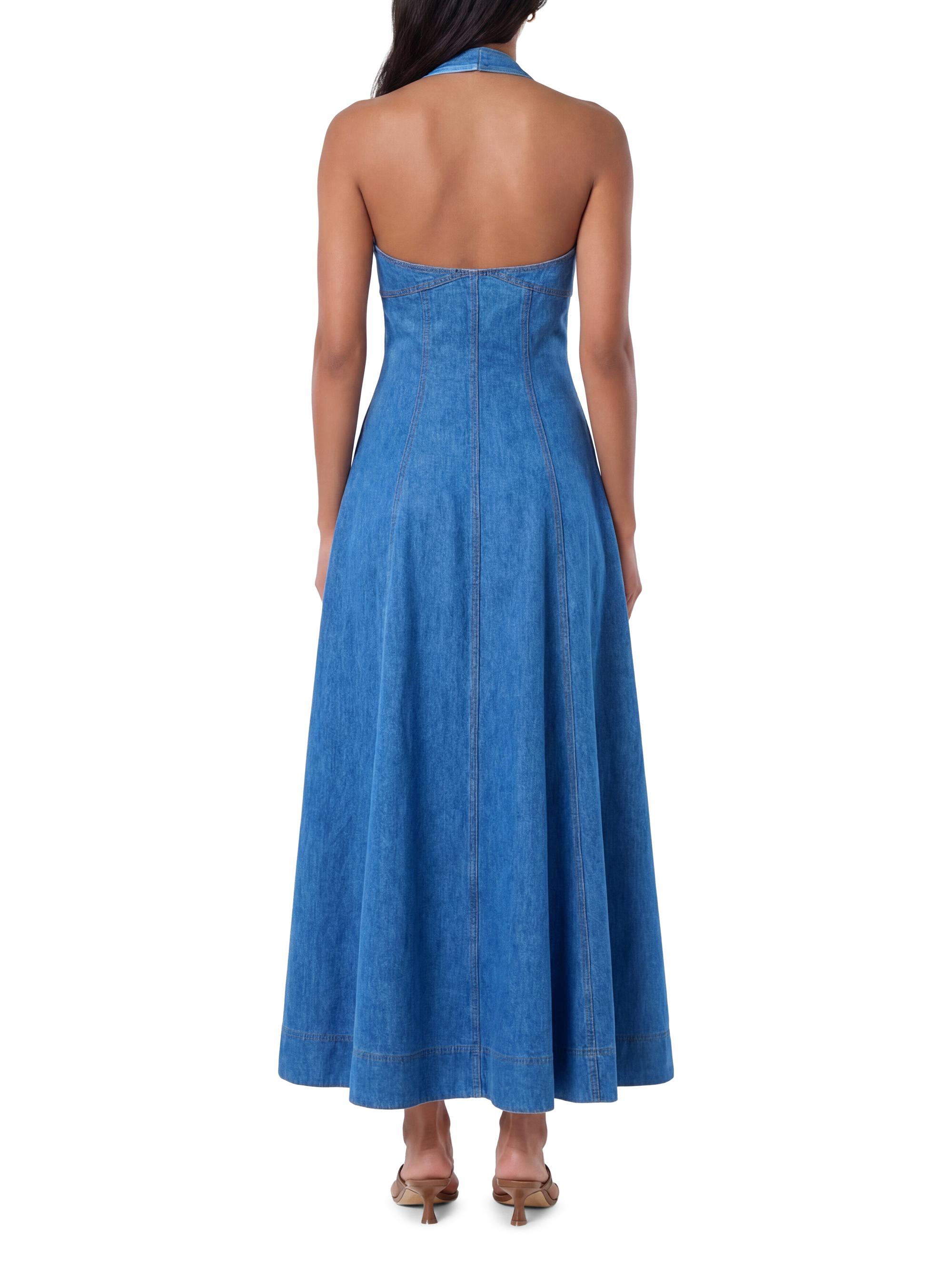 Nicholas the Label Elsa Halter Denim Maxi Dress | Saks Fifth Avenue