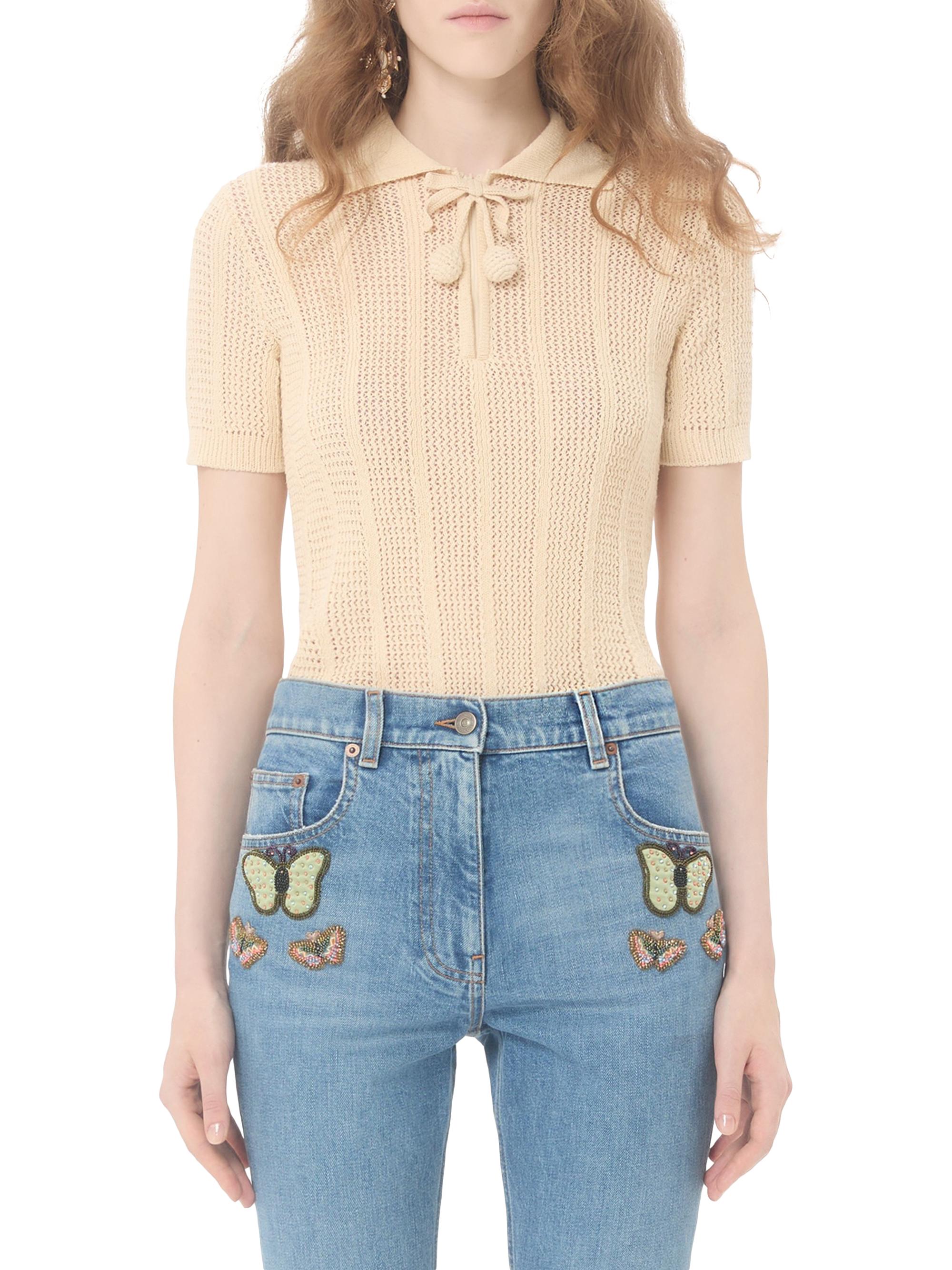 Valentino Garavani Embroidered Cotton Knit Polo Shirt | Saks Fifth Avenue