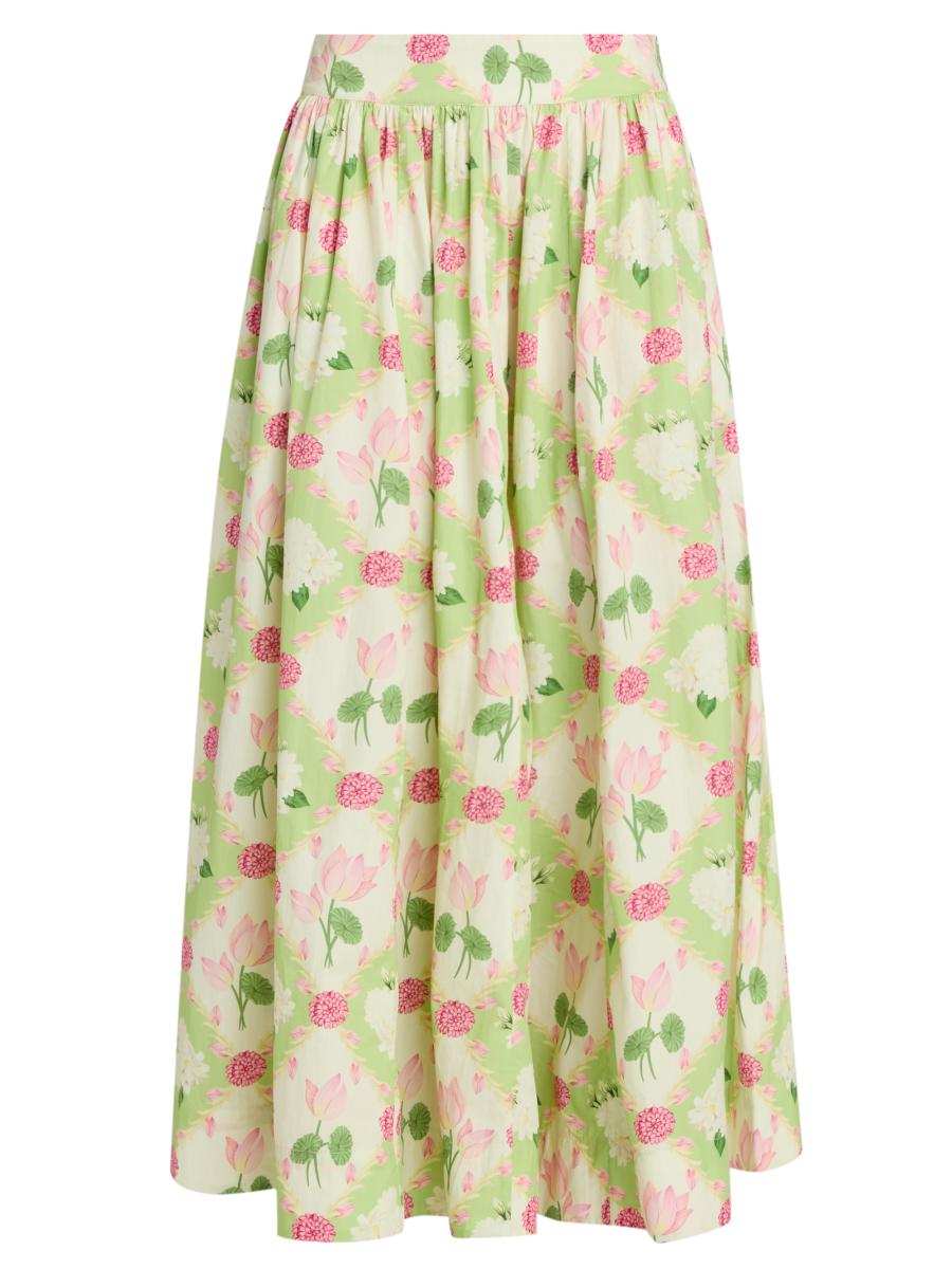 Verandah Floral Paneled Cotton Maxi Skirt | Saks Fifth Avenue