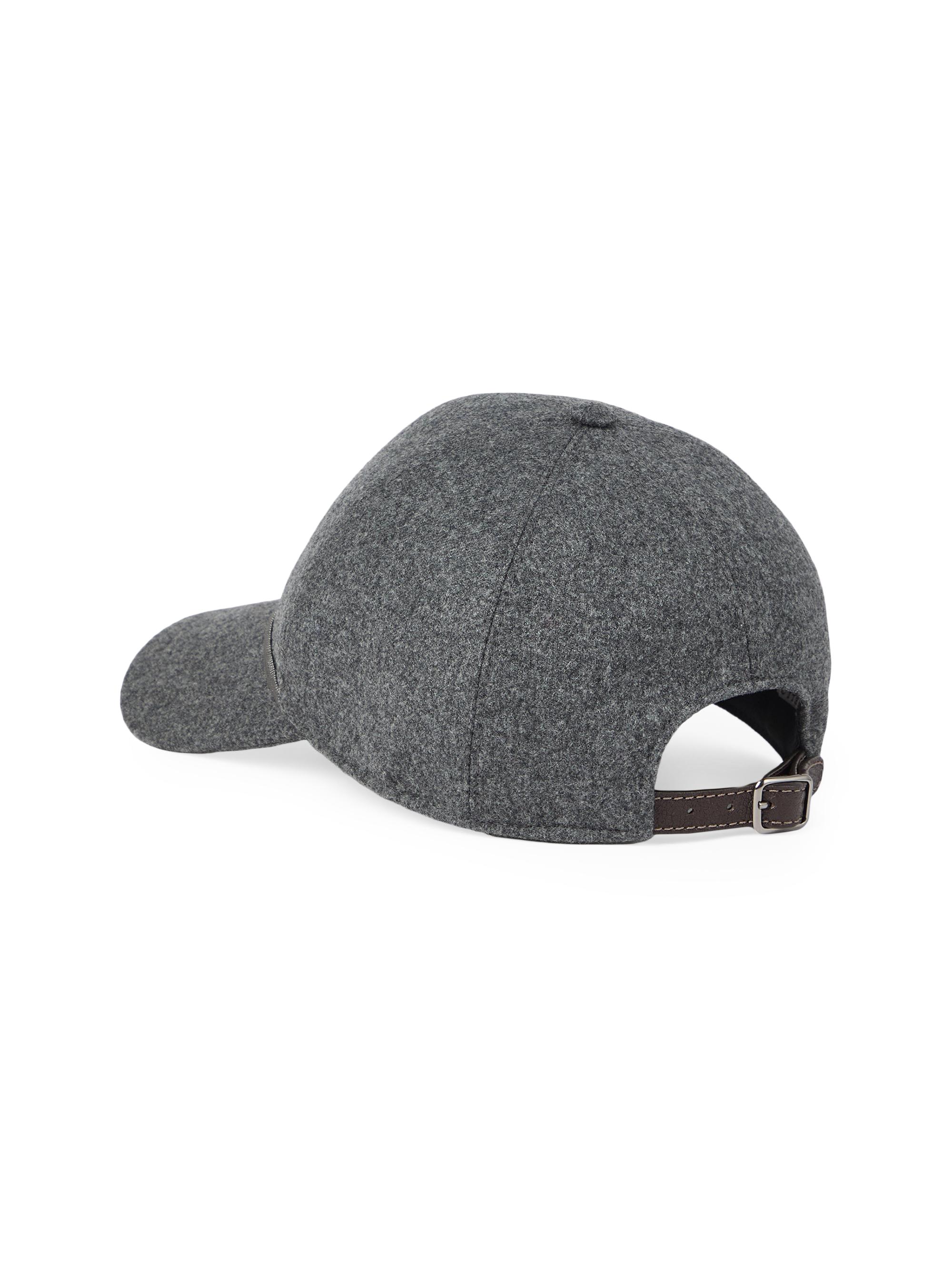 Brunello Cucinelli Virgin Wool and Cashmere Flannel Baseball Cap with ...