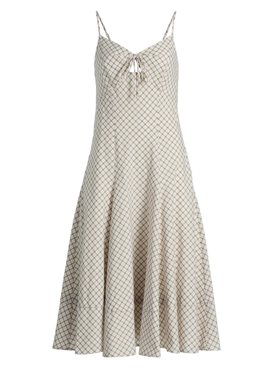 Derek Lam 10 Crosby Sable Mini Check Shirting Midi-Dress | Saks Fifth ...