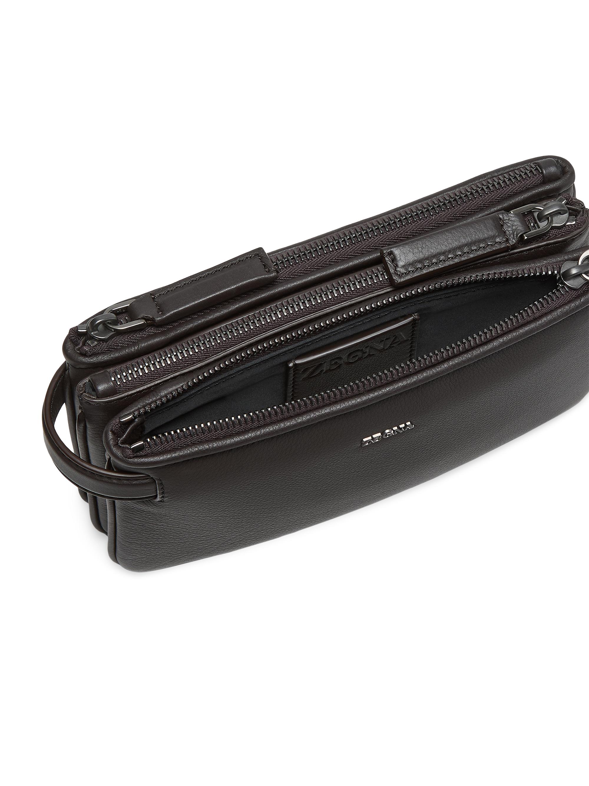 ZEGNA Secondskin Leather Pouch | Saks Fifth Avenue