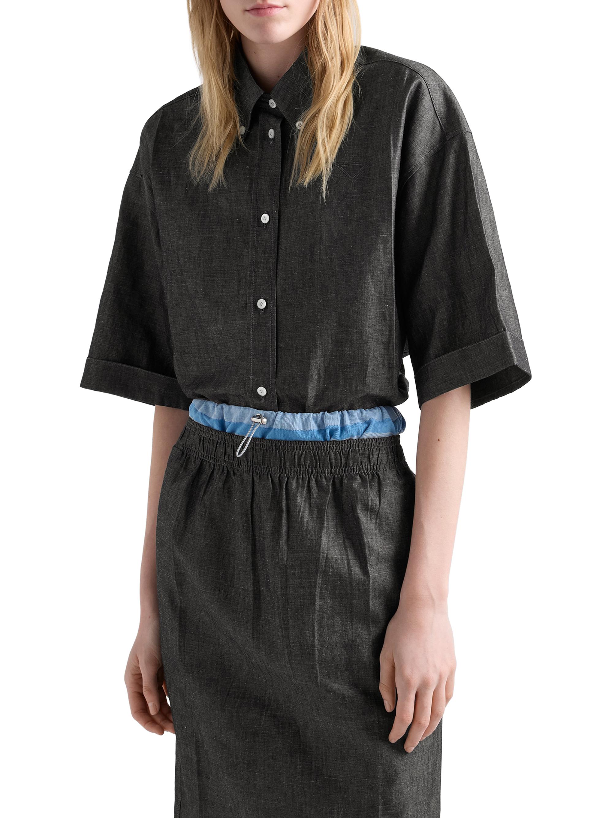 Prada Short-Sleeved Chambray Shirt | Saks Fifth Avenue