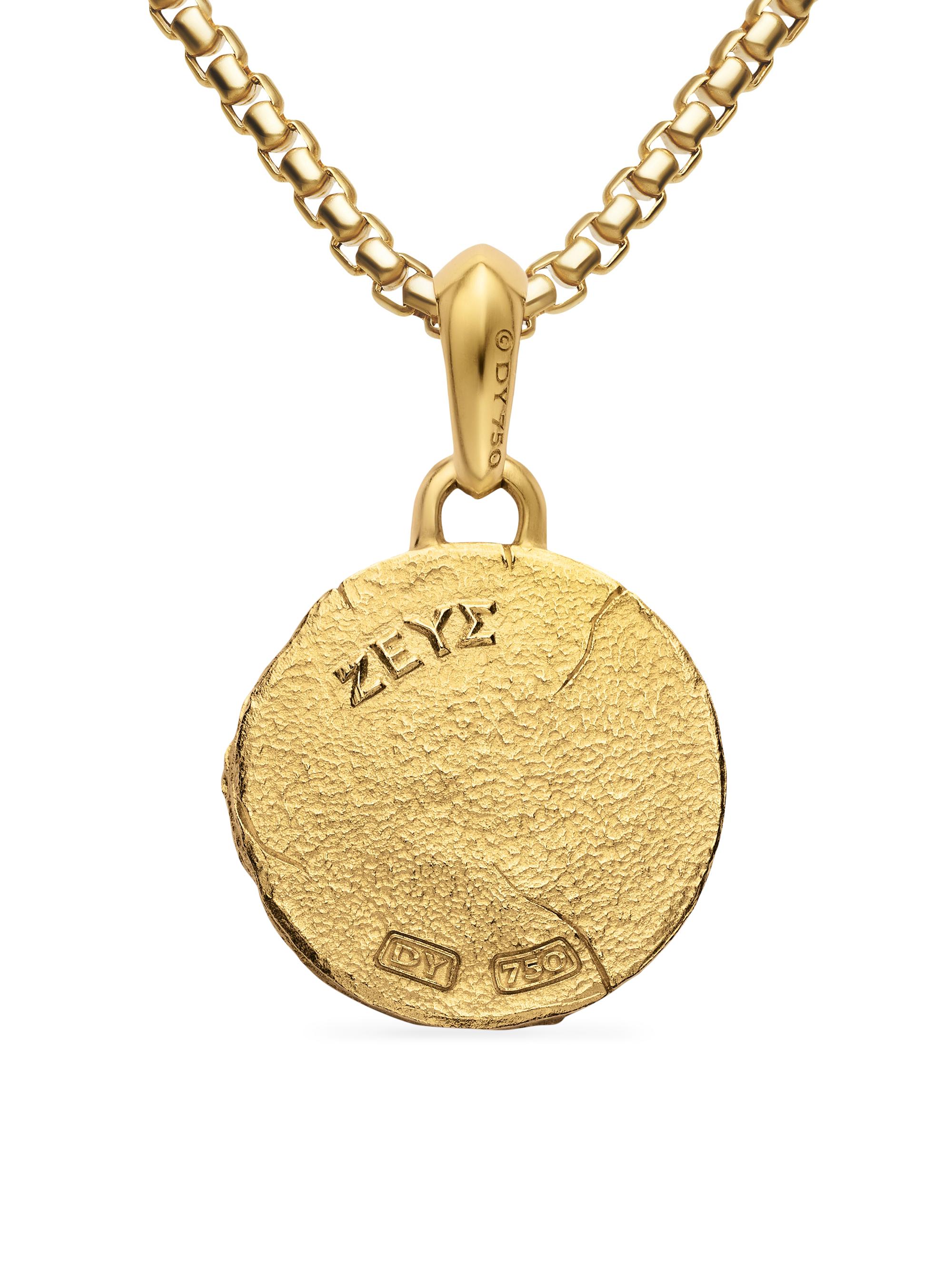 David Yurman Zeus Amulet in 18K Yellow Gold, 24MM | Saks Fifth Avenue