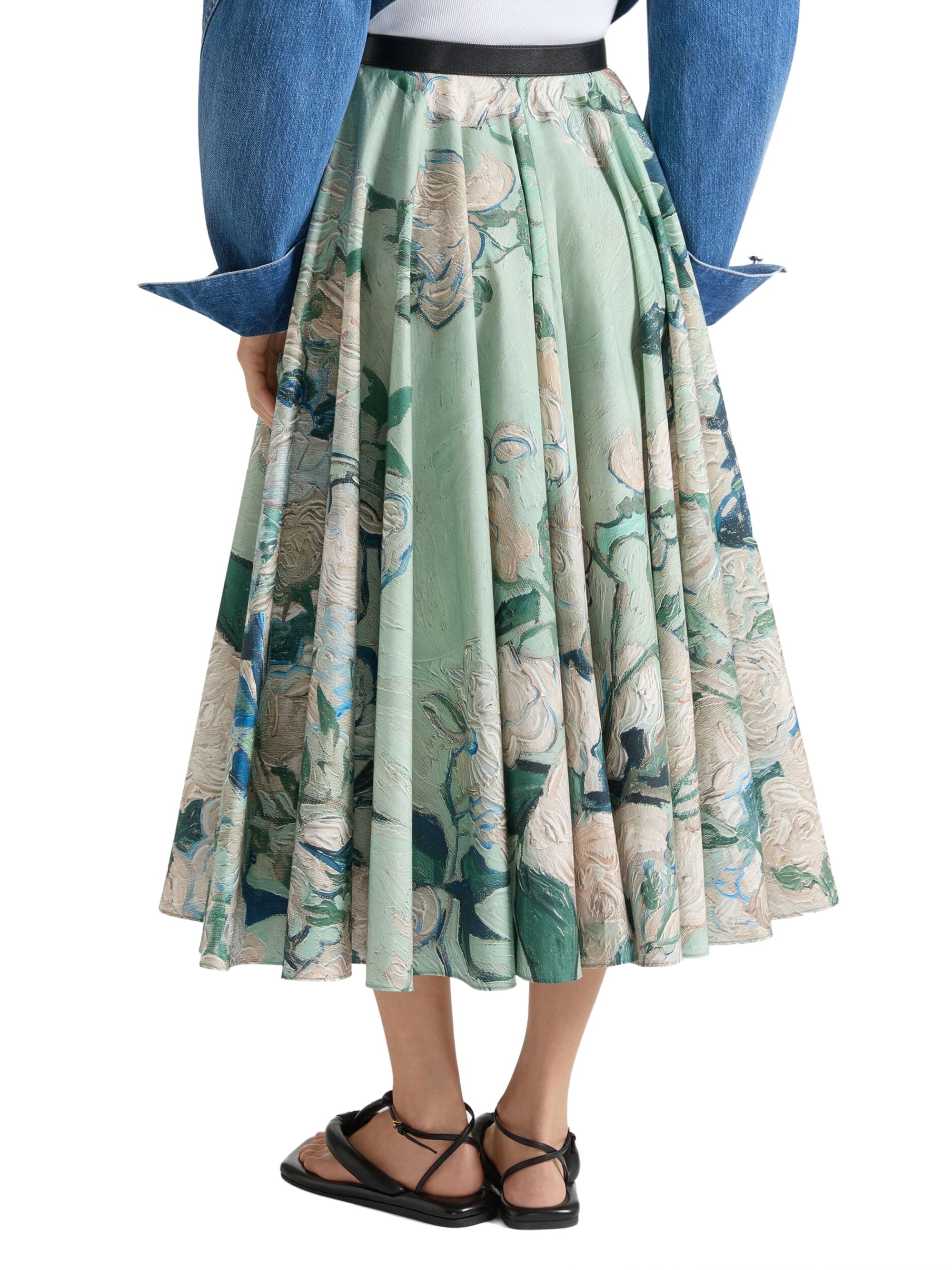 Givenchy Long Circular Skirt in Poplin with Roses Print | Saks Fifth Avenue