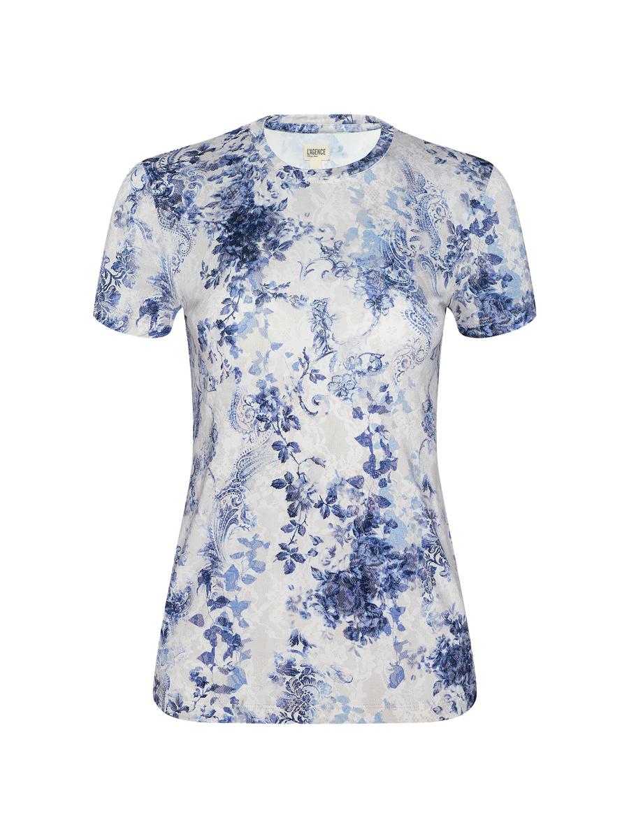 L'AGENCE Ressi Paisley Floral Jersey Top | Saks Fifth Avenue