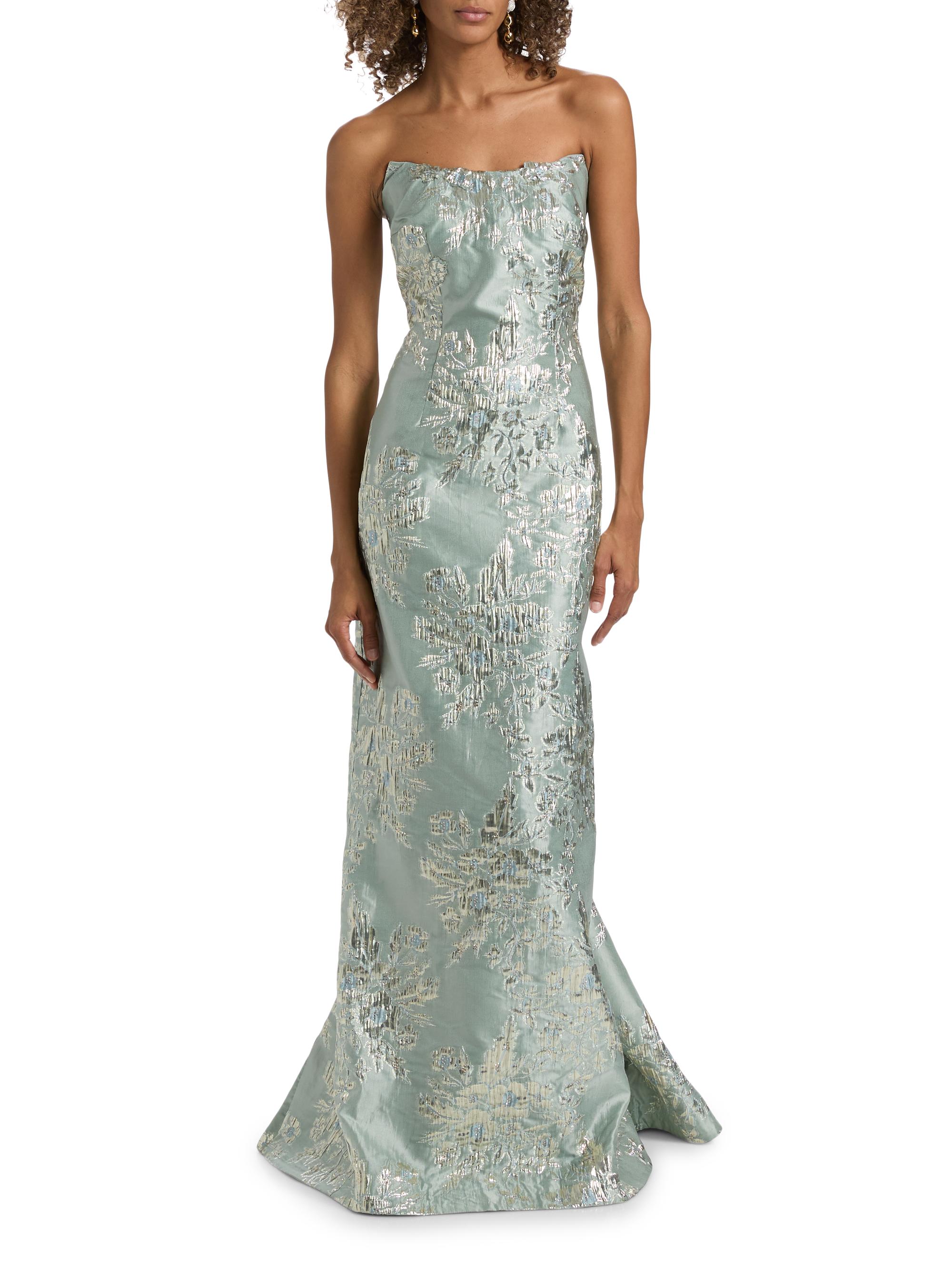 Rene Ruiz Collection Brocade Strapless Column Gown | Saks Fifth Avenue