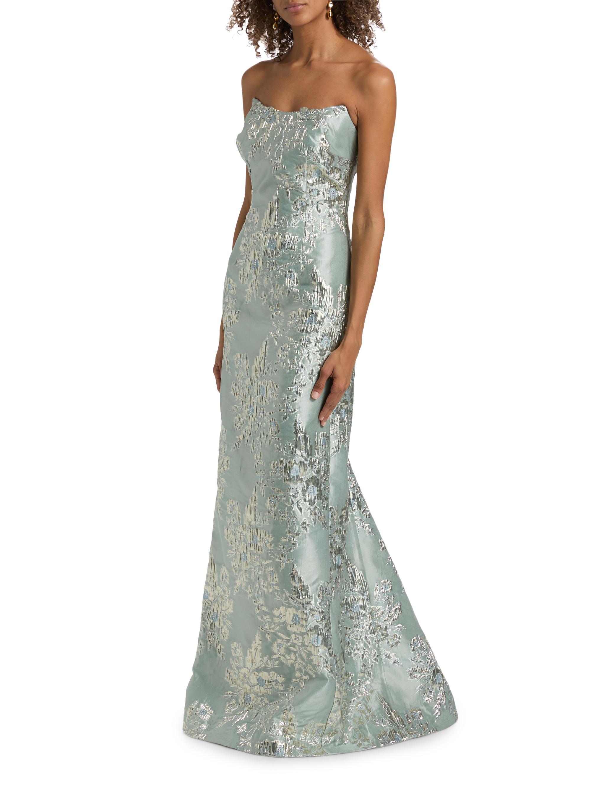 Rene Ruiz Collection Brocade Strapless Column Gown | Saks Fifth Avenue