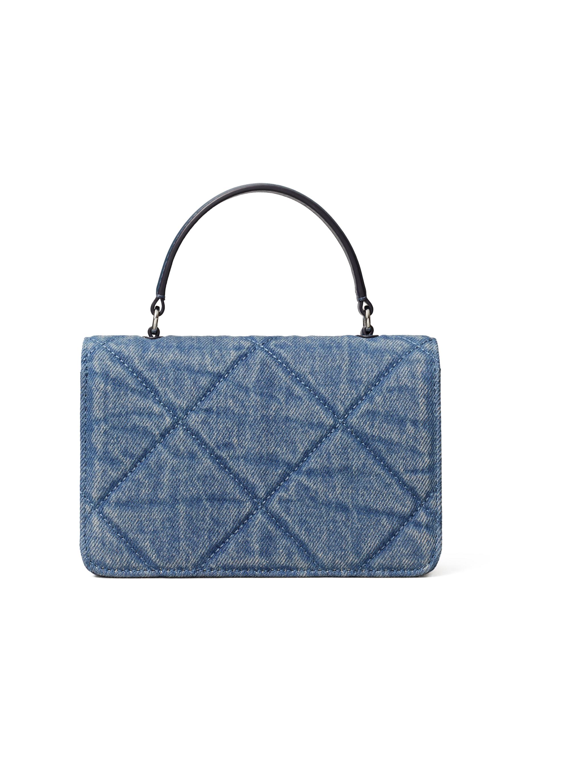 Tory Burch Kira Mini Diamond-Quilted Denim Top Handle Bag | Saks Fifth ...