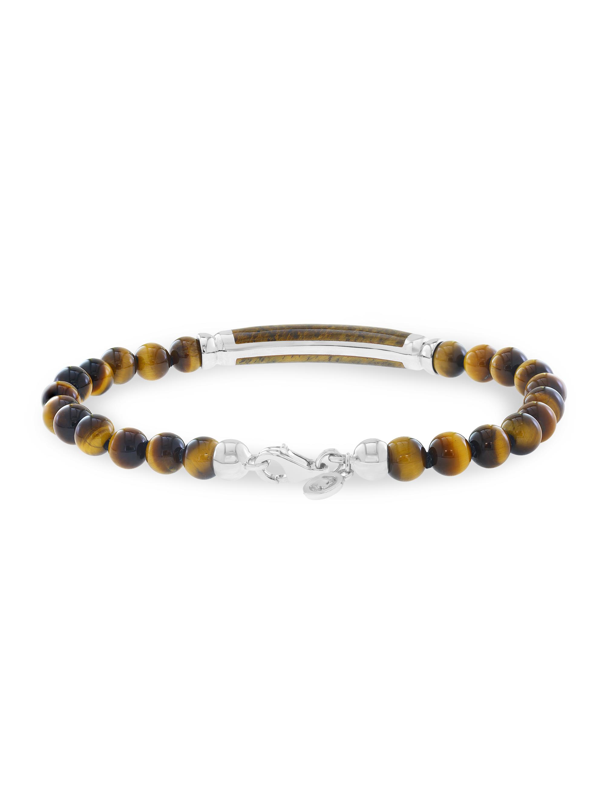Saks Fifth Avenue Collection Sterling Silver & Tiger's Eye Beaded ...