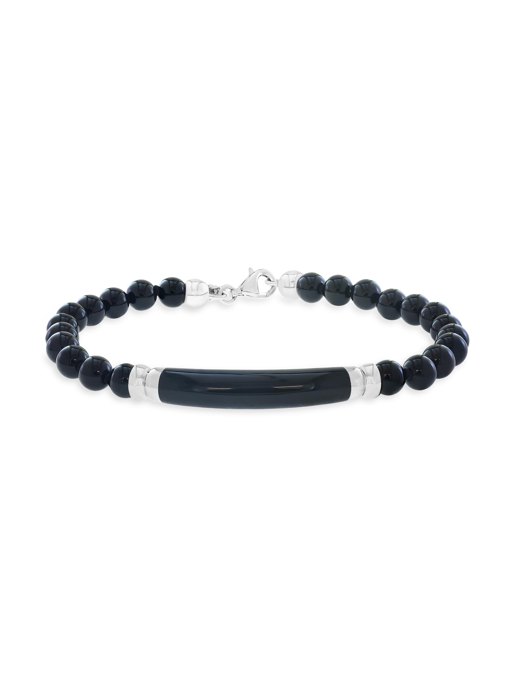 Saks Fifth Avenue Collection Sterling Silver & Black Onyx Beaded ...