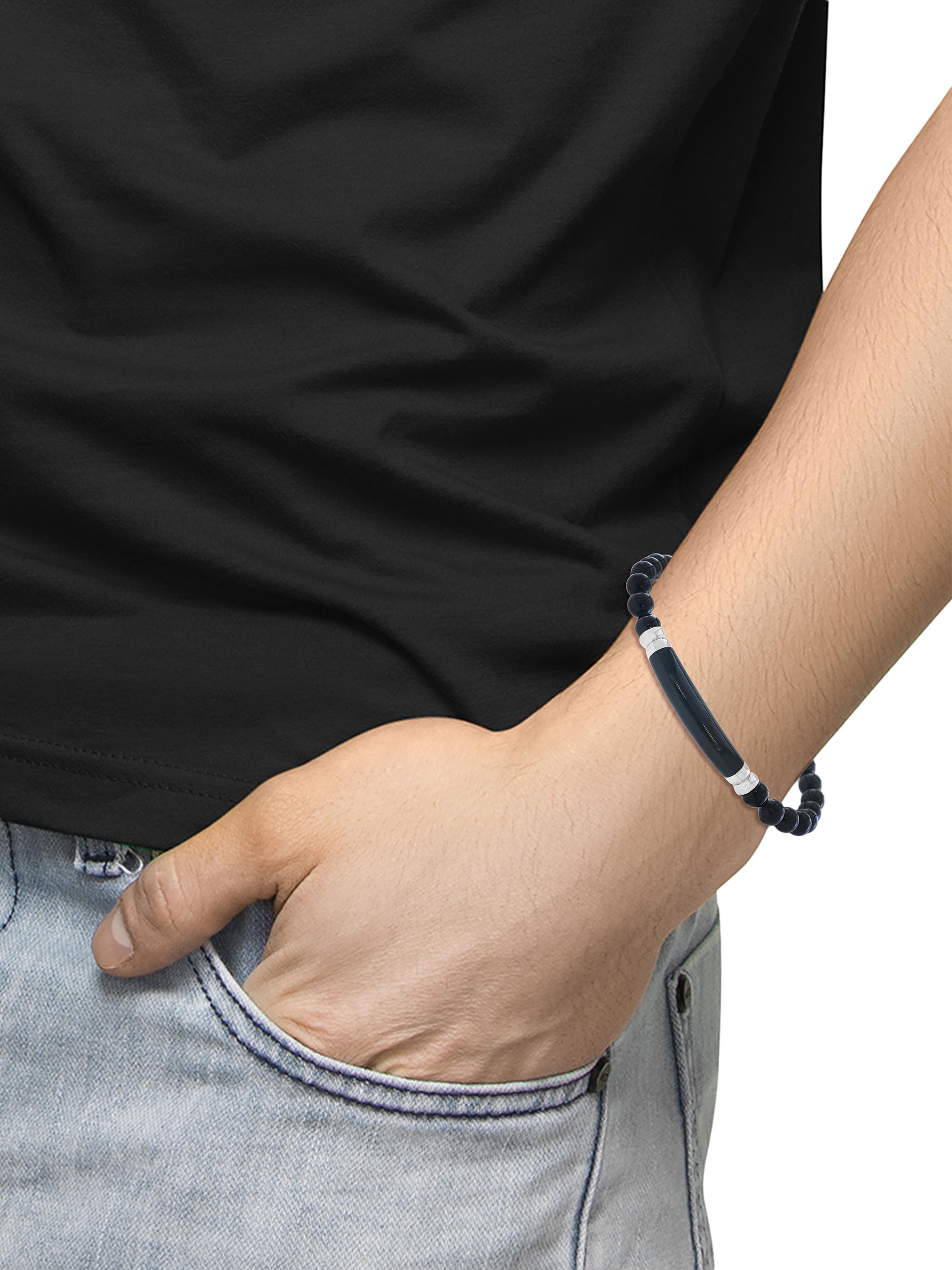 Saks Fifth Avenue Collection Sterling Silver & Black Onyx Beaded ...