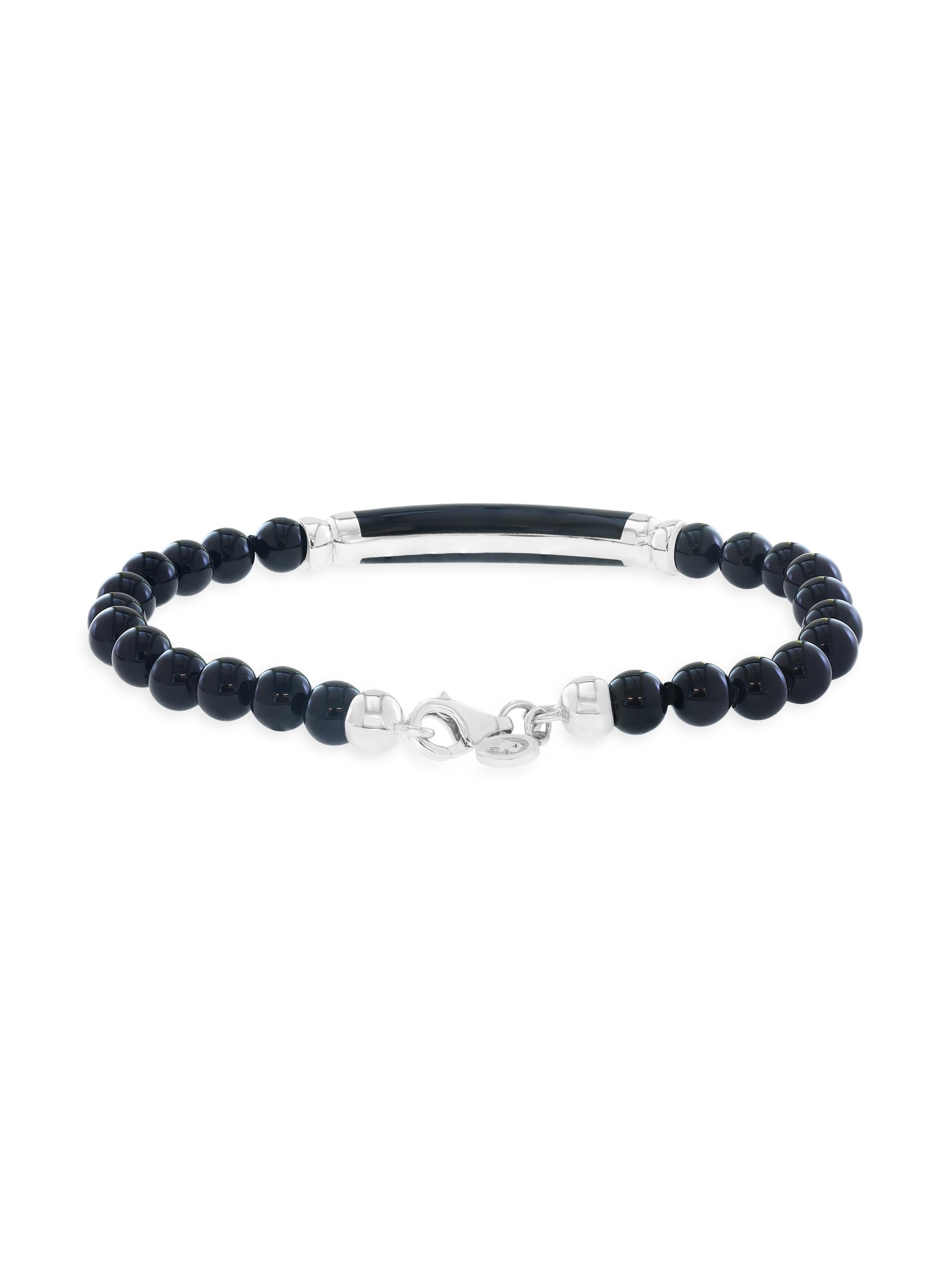 Saks Fifth Avenue Collection Sterling Silver & Black Onyx Beaded ...