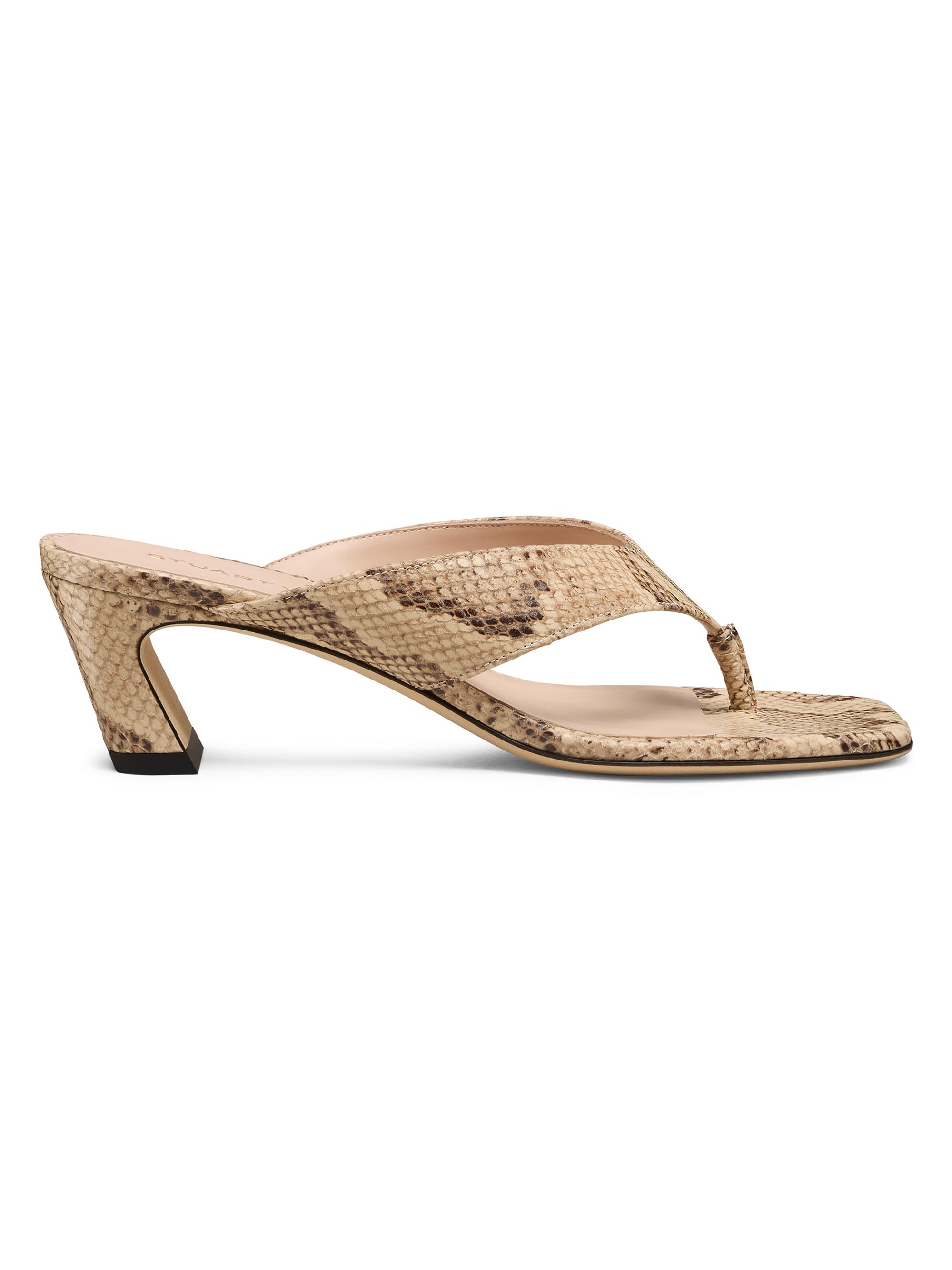 Stuart Weitzman Stassi 50MM Snake Print Slip-On Sandals | Saks Fifth Avenue