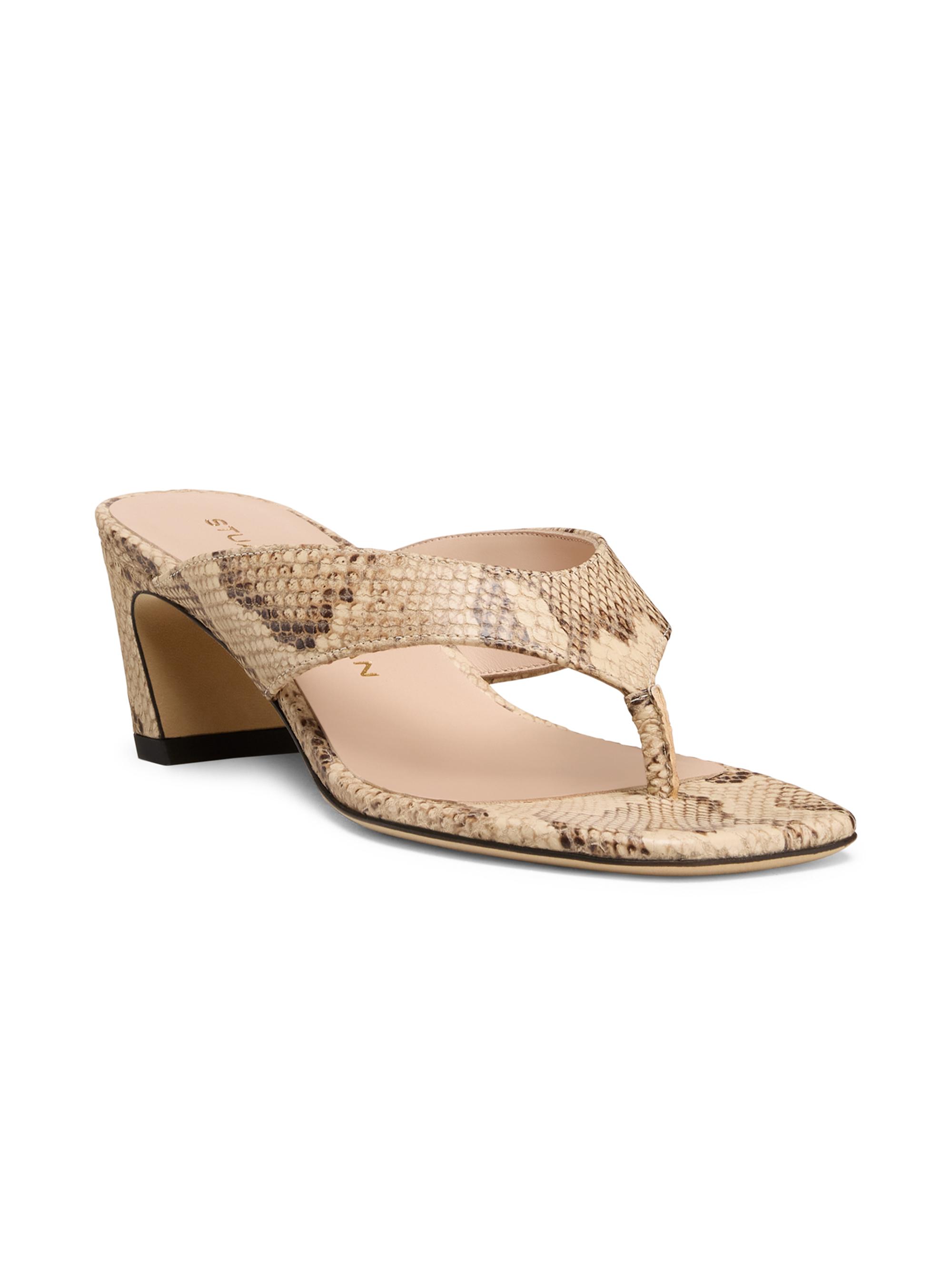 Stuart Weitzman Stassi 50MM Snake Print Slip-On Sandals | Saks Fifth Avenue