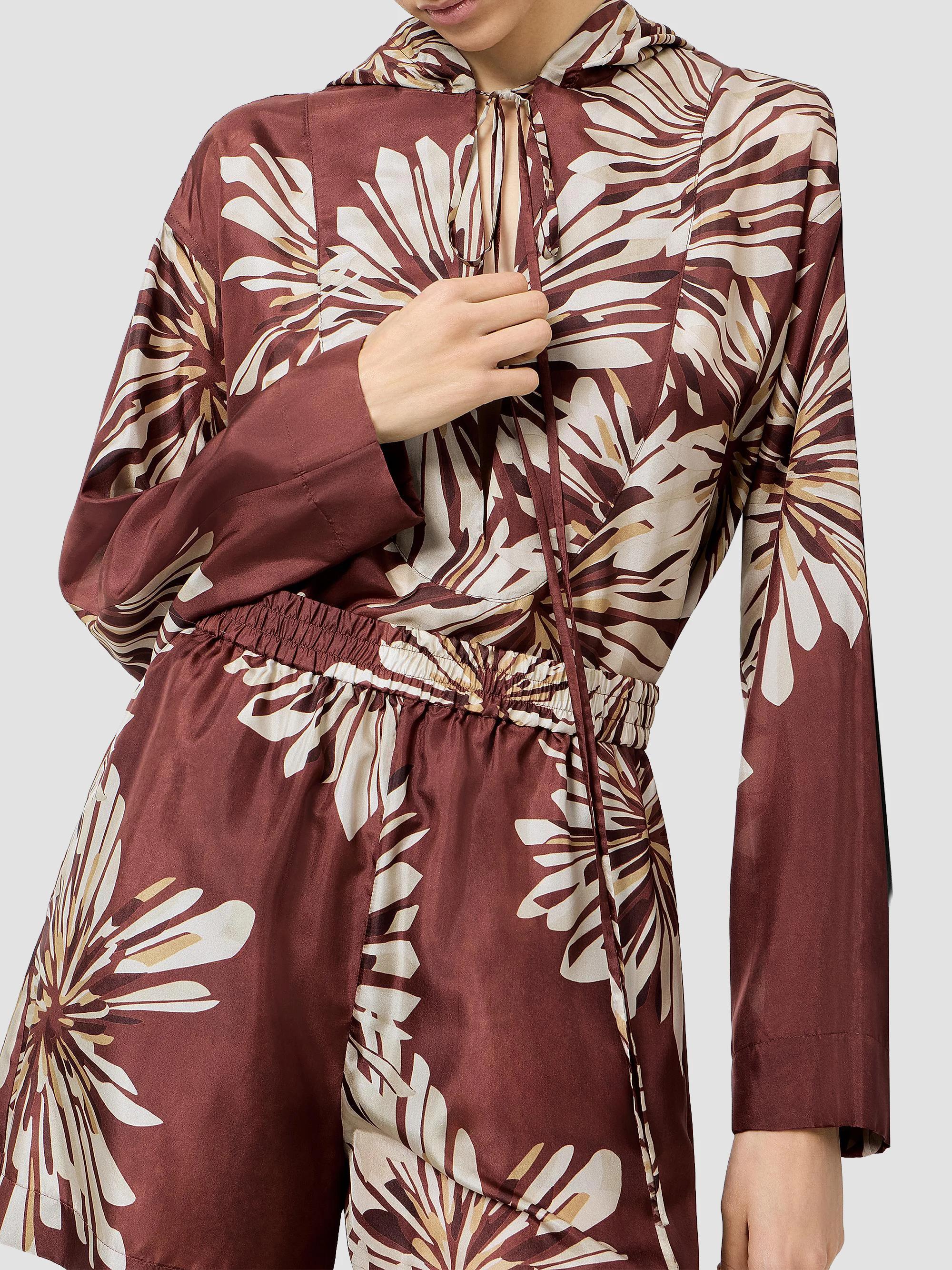 Brunello Cucinelli Silk Bloom Print Pongee Shirt with Hood | Saks Fifth ...