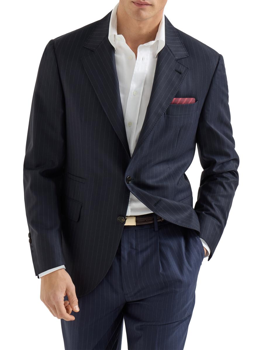 Brunello Cucinelli Virgin Wool Chalk Stripe Batavia Blazer | Saks Fifth ...