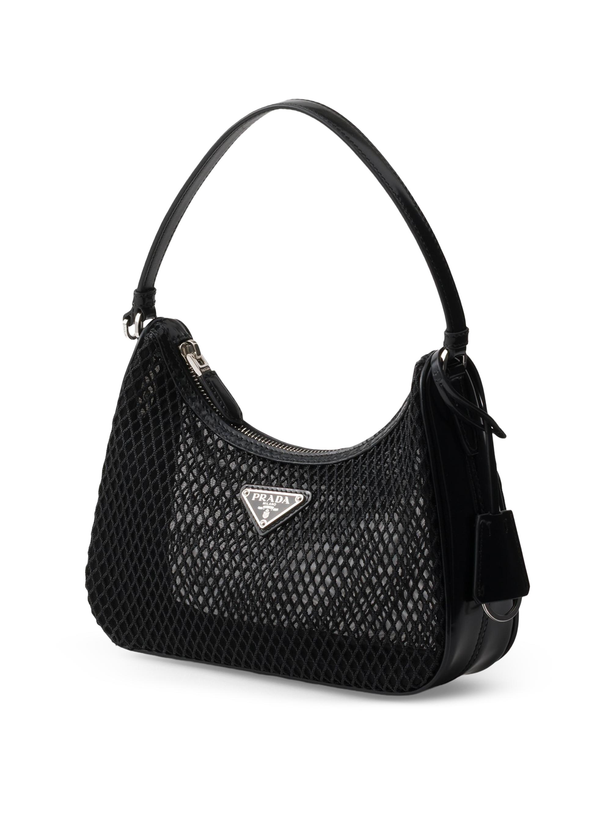 Prada Mesh and Brushed Leather Hobo Bag | Saks Fifth Avenue