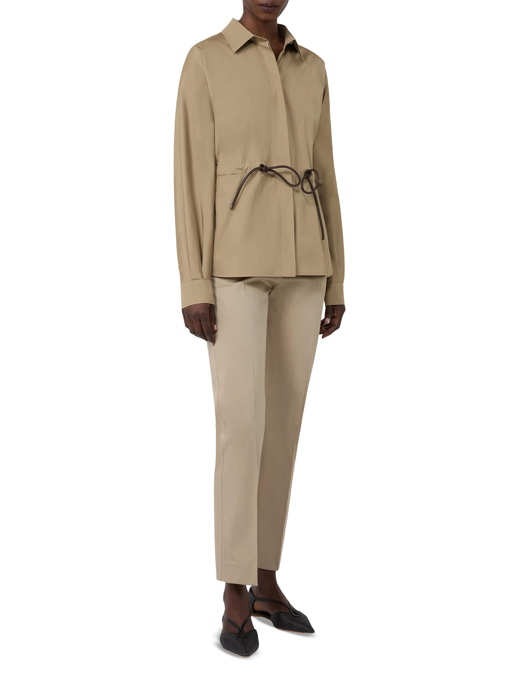 Max Mara Slim Fit Cotton Satin Trousers | Saks Fifth Avenue